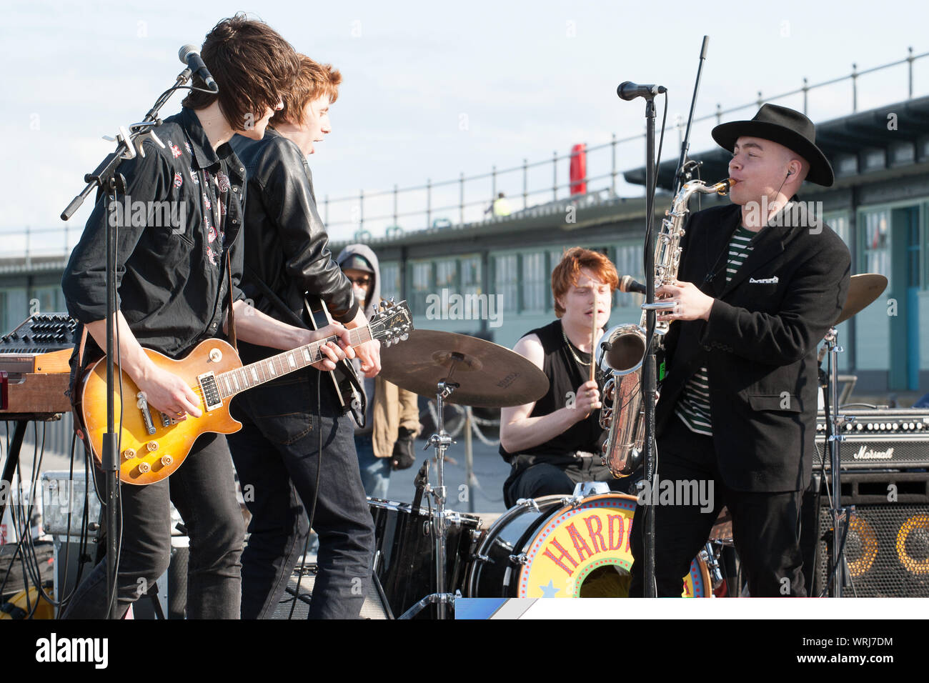 Rock band Folkestone Pier Stock Photo - Alamy