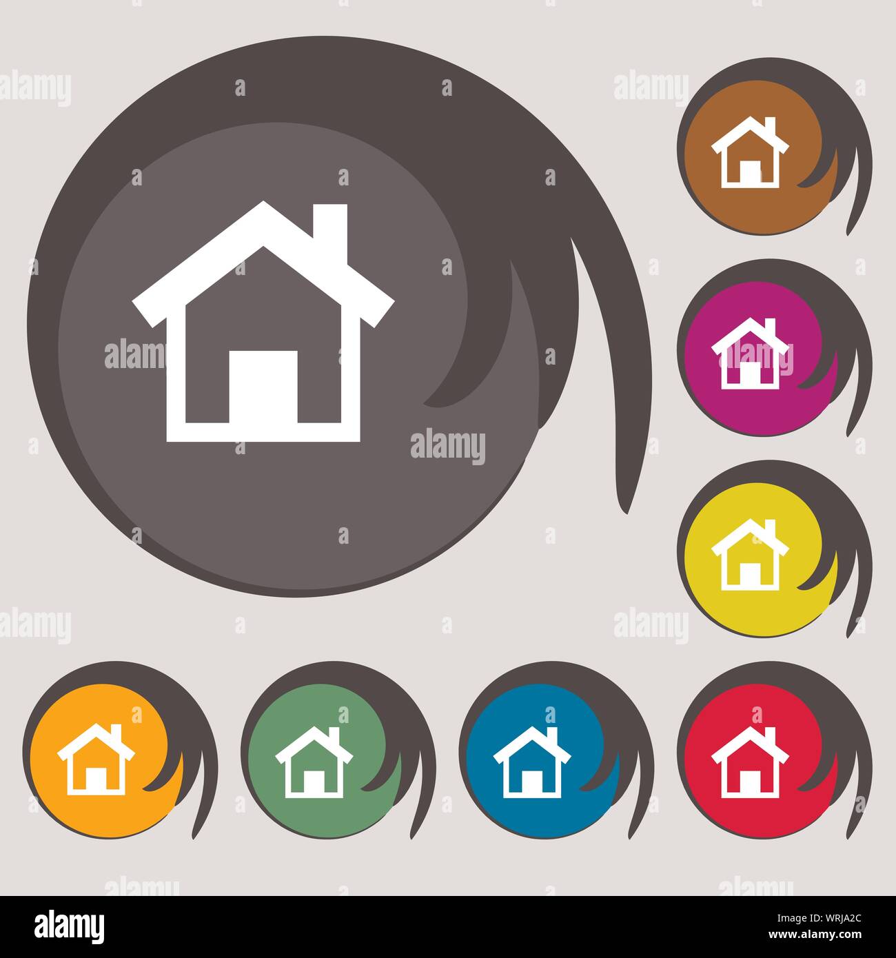 Home sign icon. Main page button. Navigation symbol. Symbols on eight ...