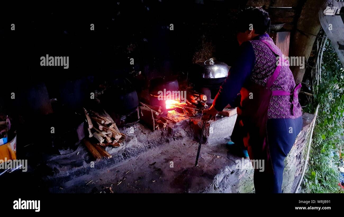 Wood fire woman stove hi-res stock photography and images - Alamy