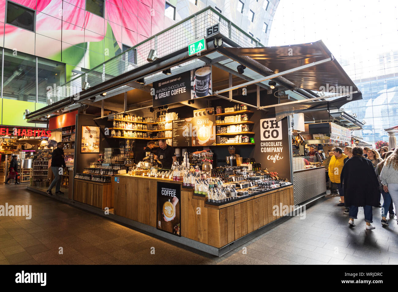 Interior of Markthal, market hall, Rotterdam, South Holland, Holland ...