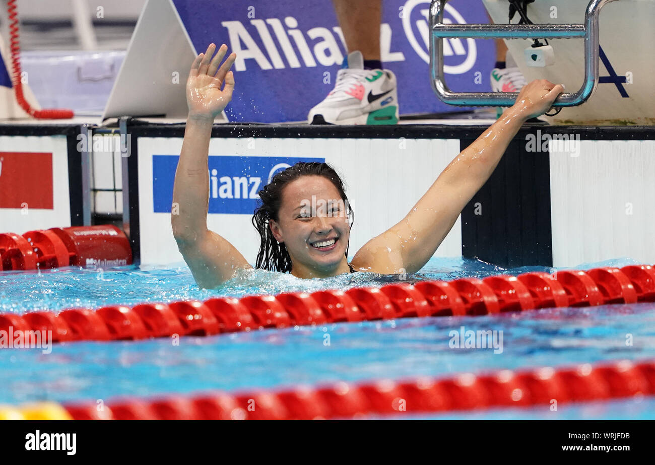 Great Britain's Alice Tai during the Women's 100m Backstroke on day two ...