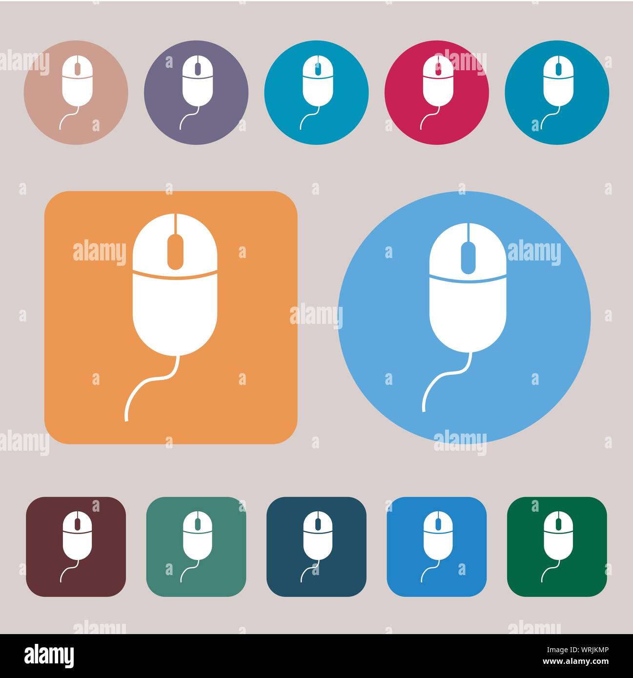 Computer mouse sign icon. Optical with wheel symbol. 12 colored buttons ...