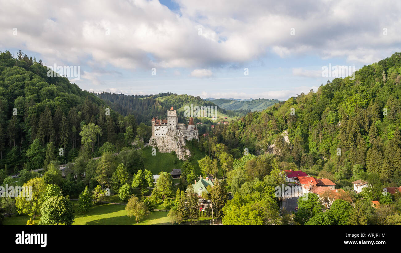 The medieval Castle of Bran known for the myth of Dracula. Brasov ...