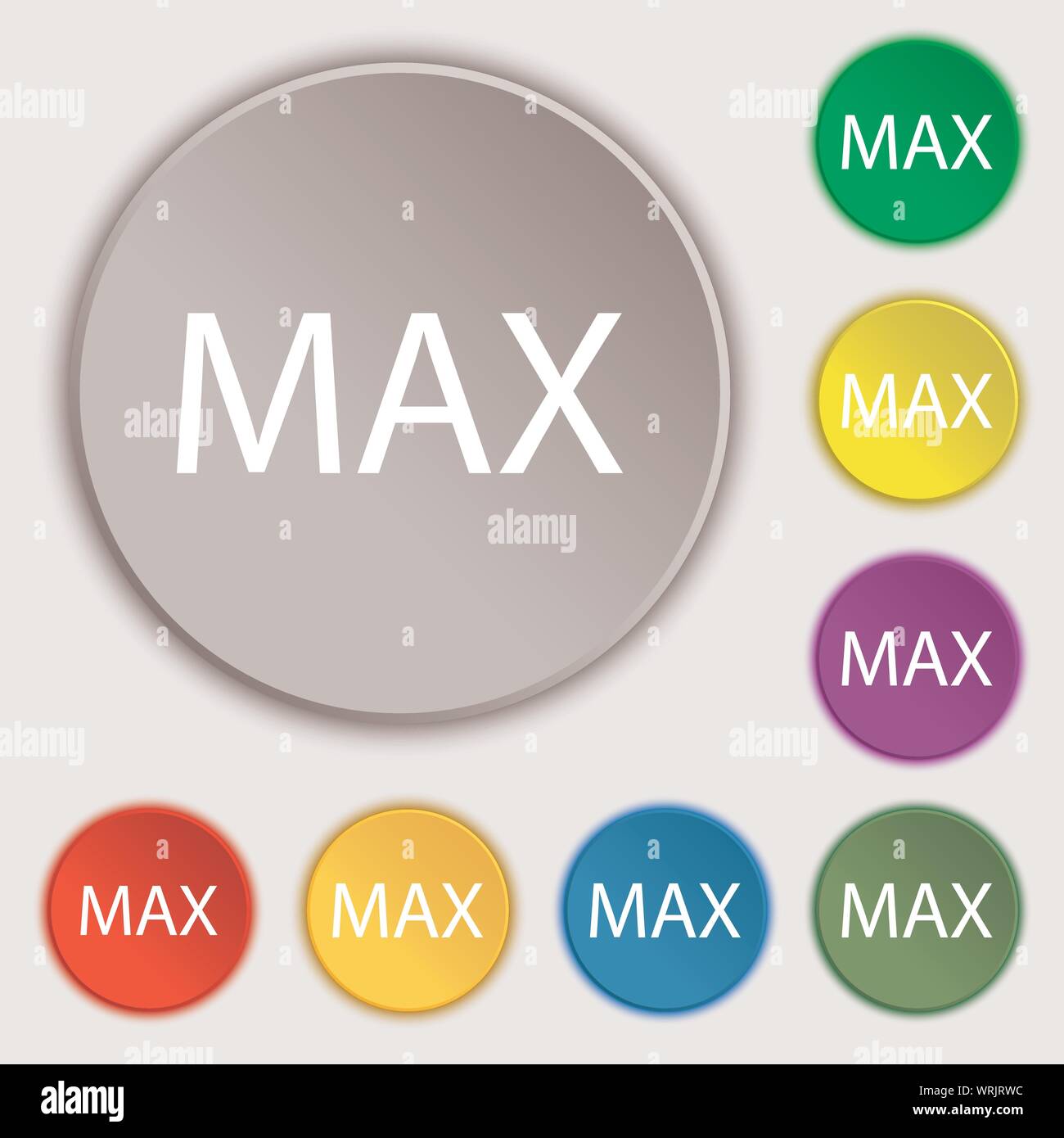 maximum sign icon. Symbols on eight flat buttons. Vector Stock Vector Image & Art - Alamy