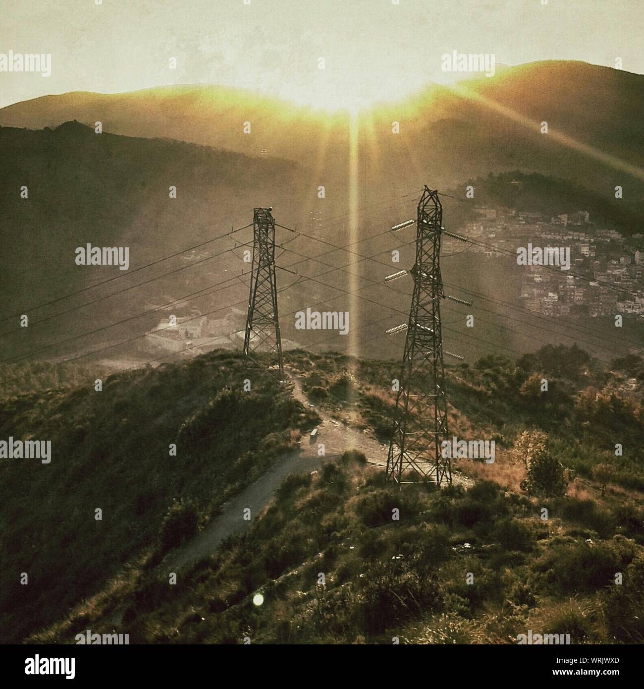 Pylons in landscape hi-res stock photography and images - Alamy