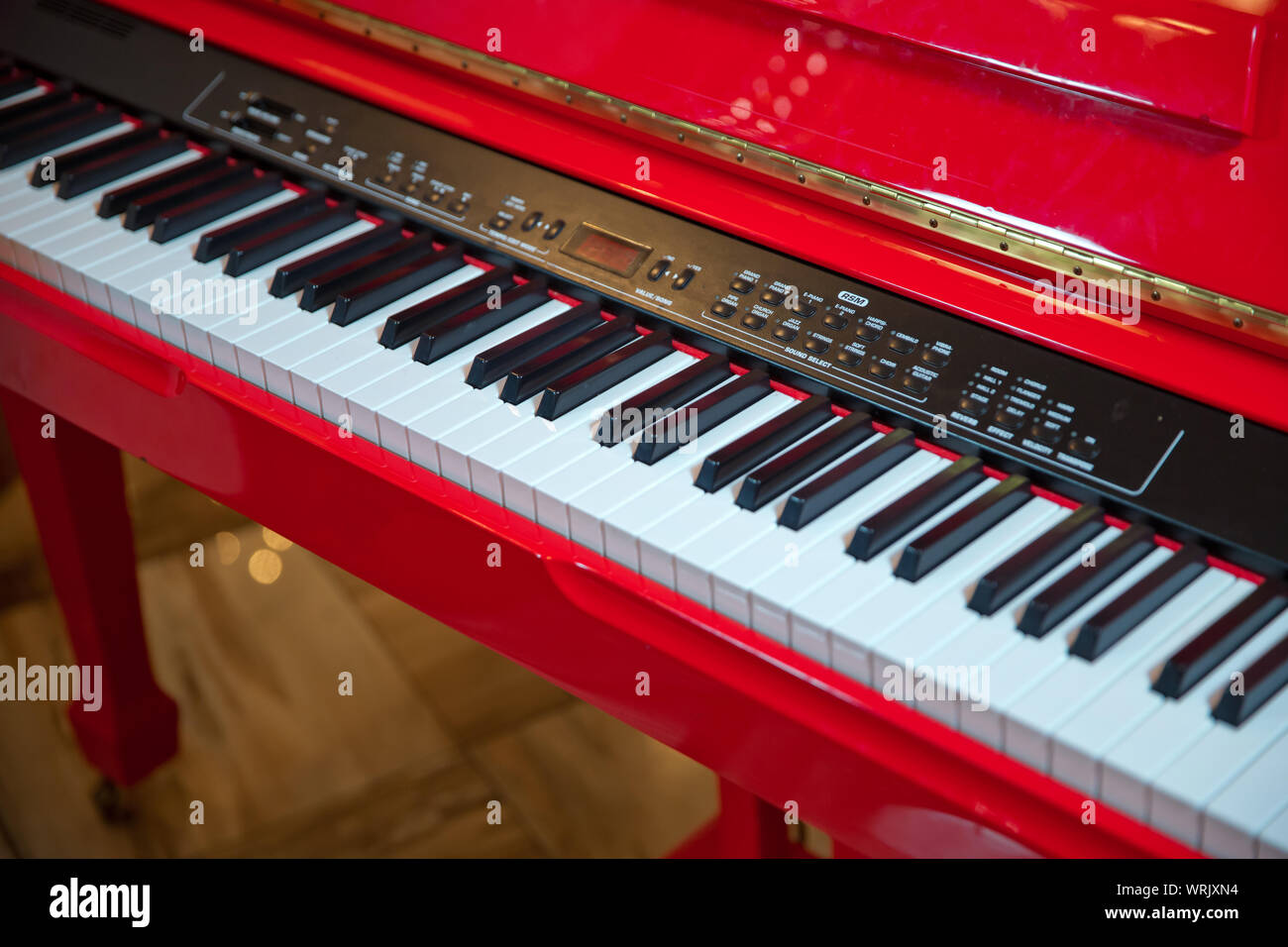 music background in wide panoramic banner format, selected focus ...