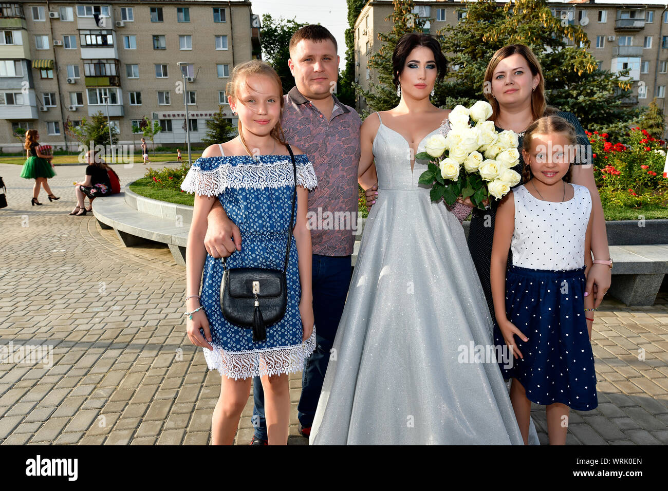 Novomoskovsk, Ukraine July 27, 2019. Graduation party, last school ball ...