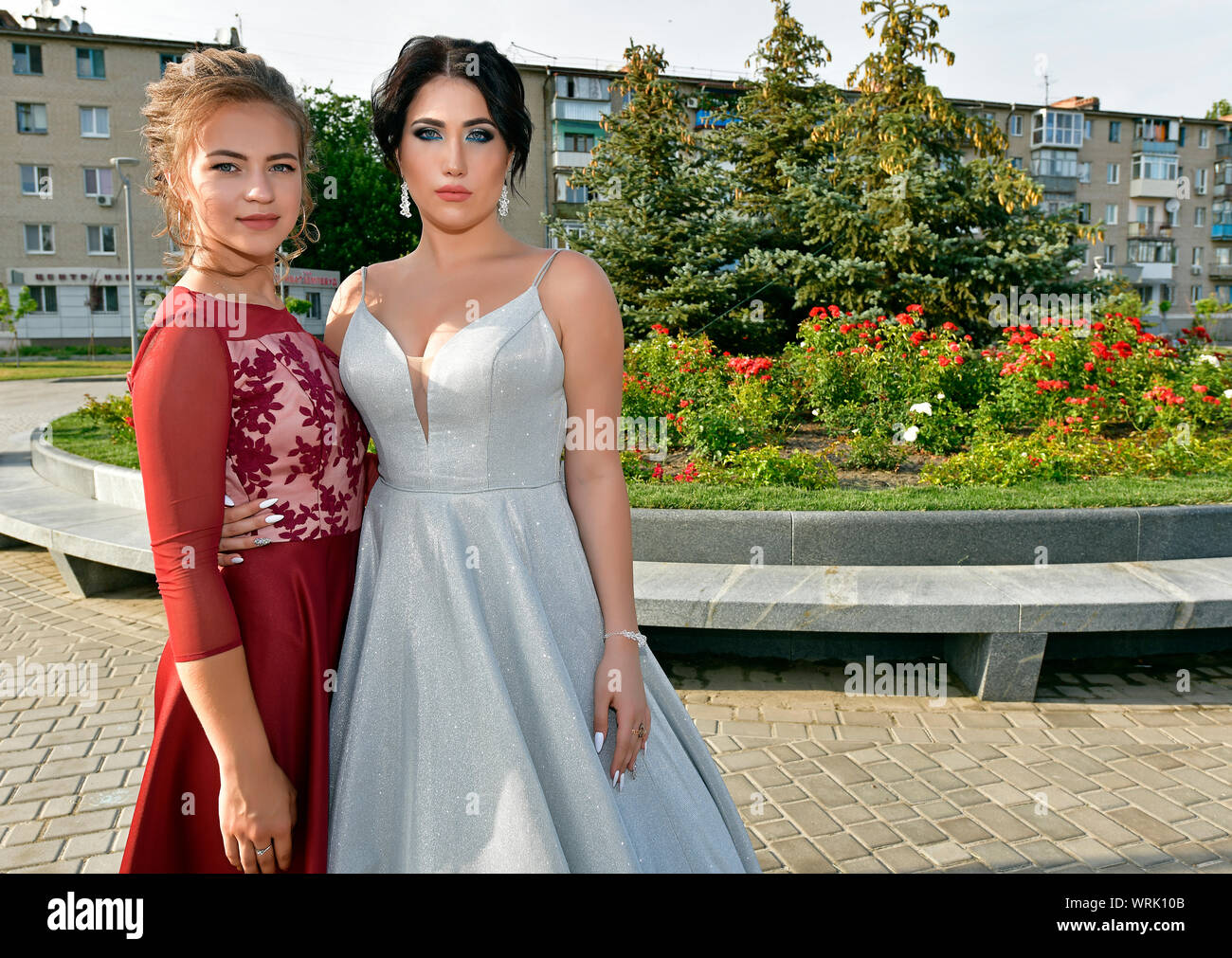 Novomoskovsk, Ukraine July 27, 2019. Graduation party, last school ball ...