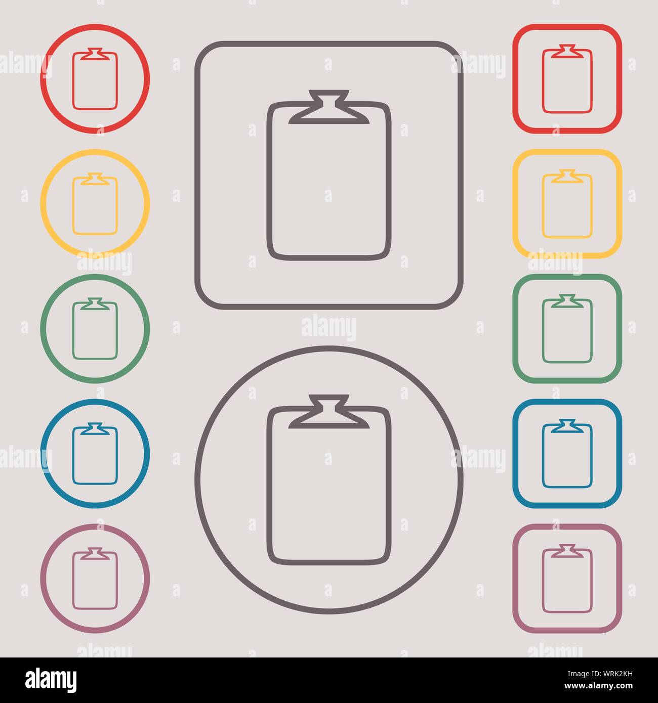 File annex icon. Paper clip symbol. Attach sign. Symbols on the Round ...