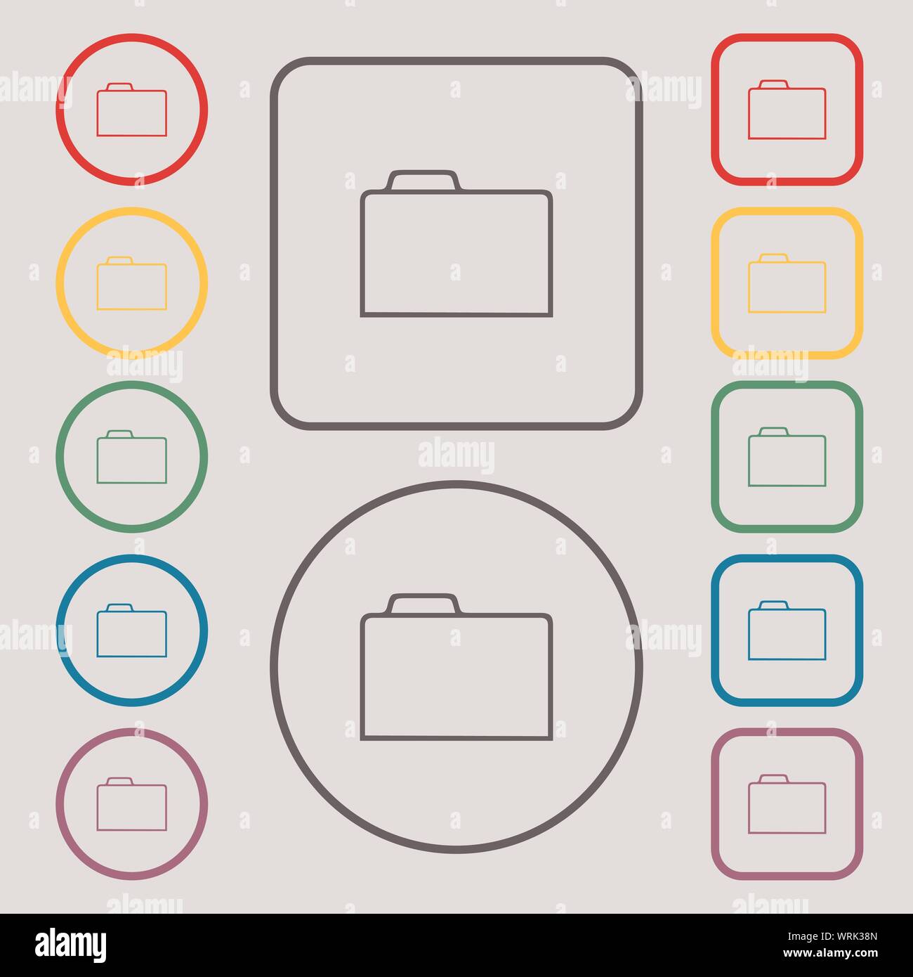 Document folder sign. Accounting binder symbol. Symbols on the Round ...