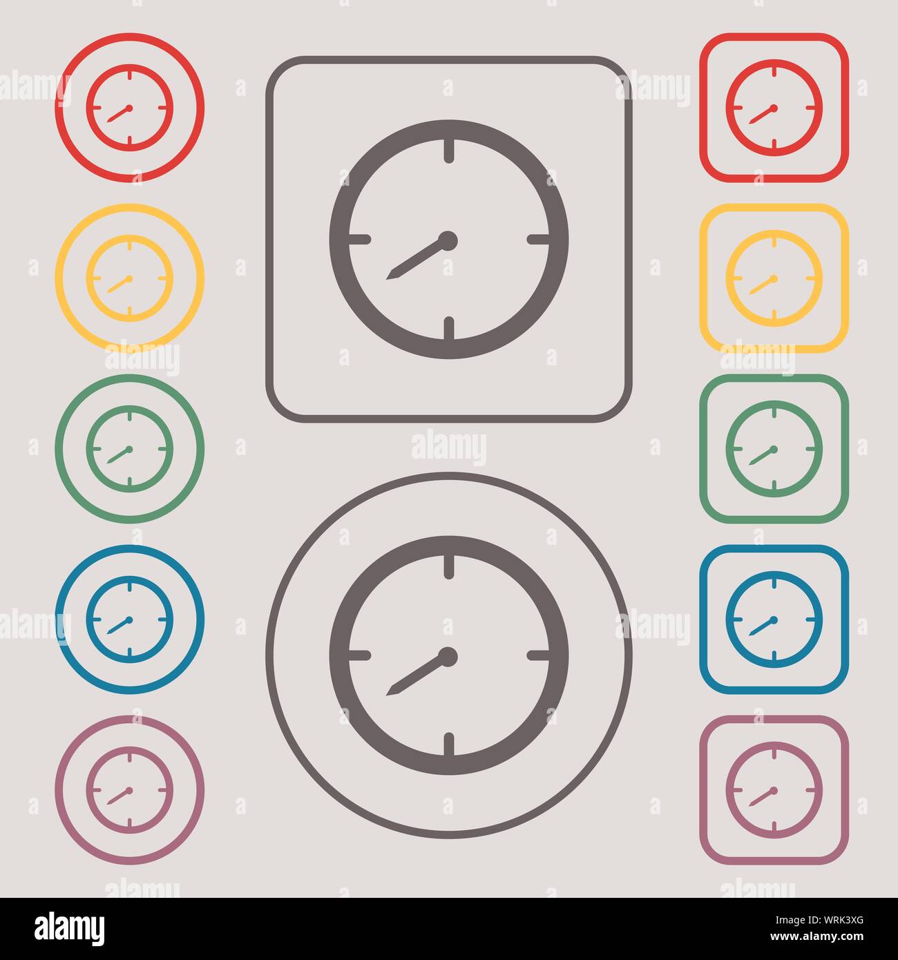 Timer Sign Icon Stopwatch Symbol Symbols On The Round And Square