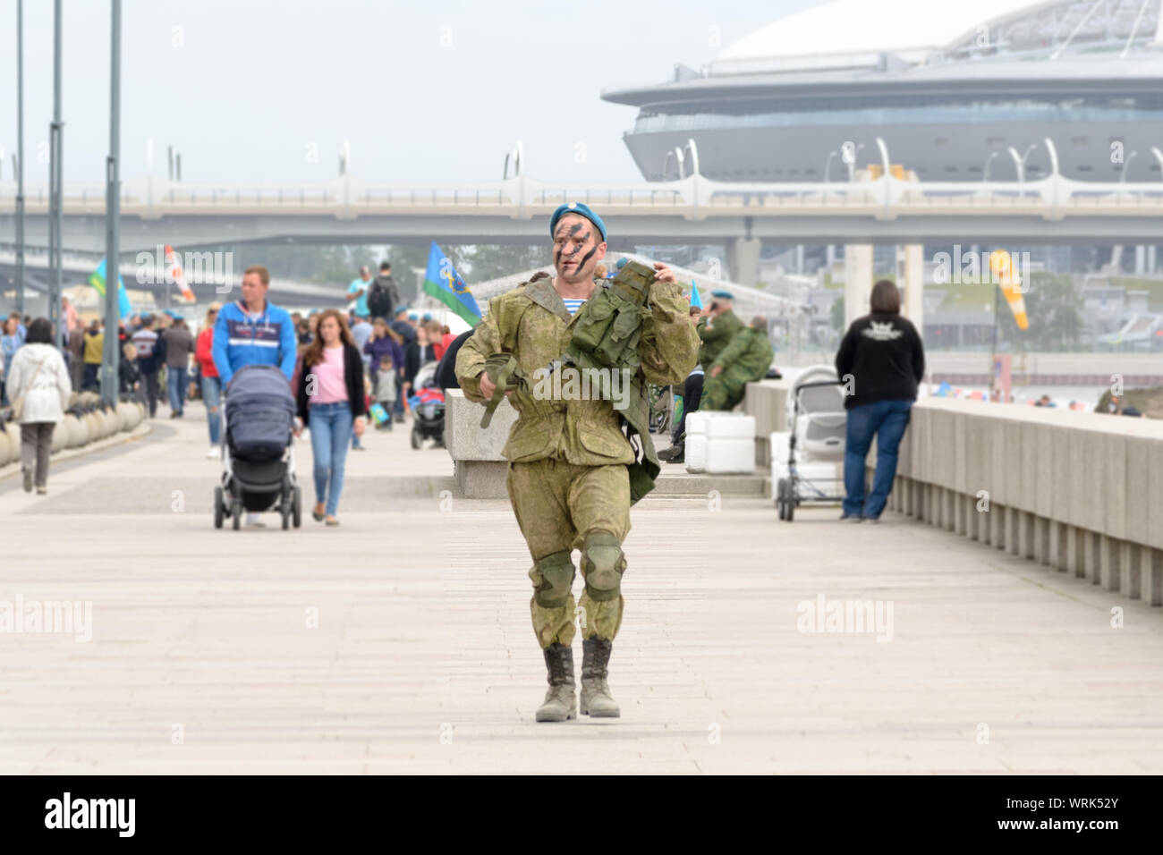 Saint Petersburg, Russia, 2 august 2019. In the VDV day during a ...