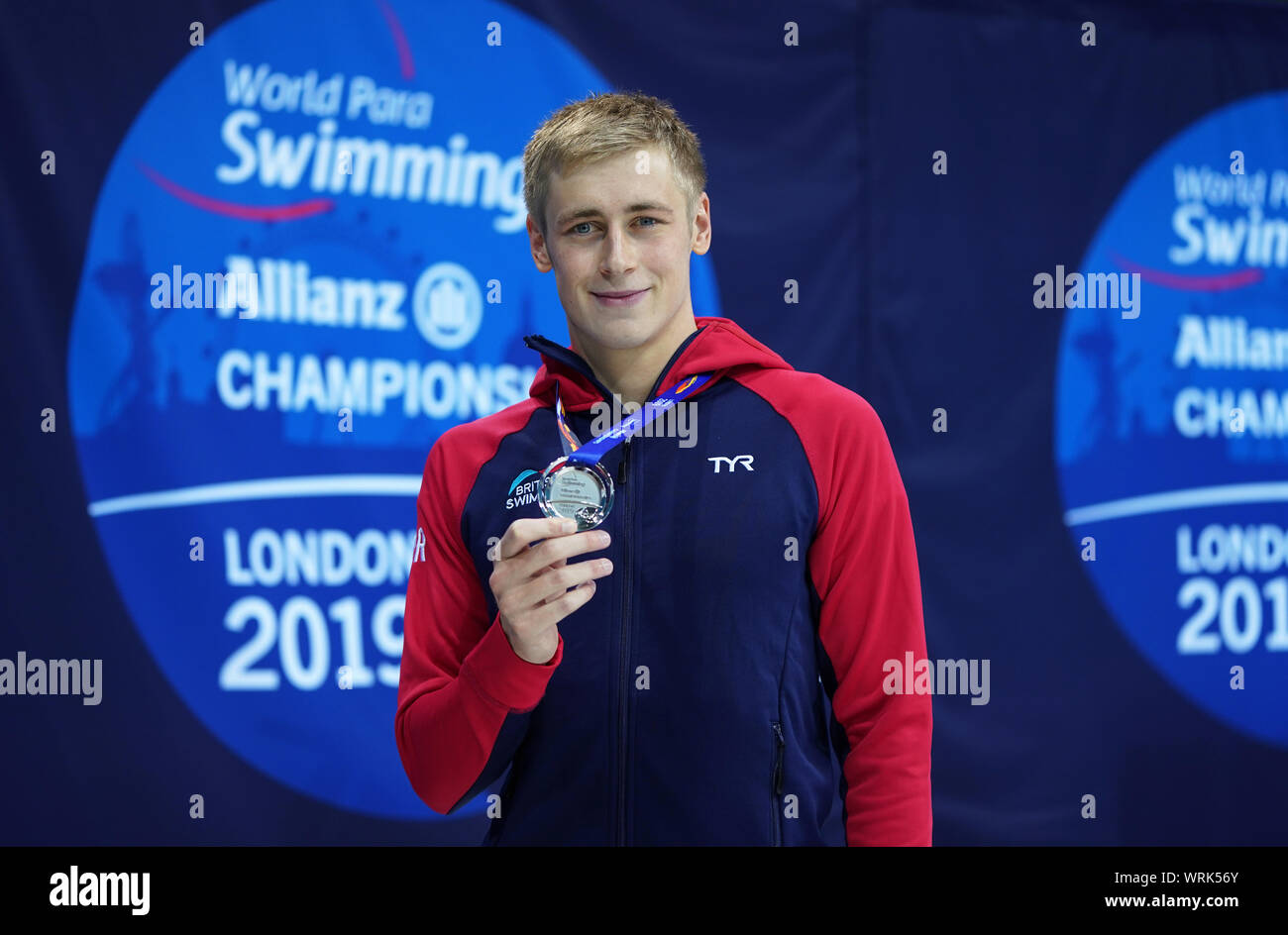 Great Britain's Stephen Clegg collects his Silver medal during day two ...