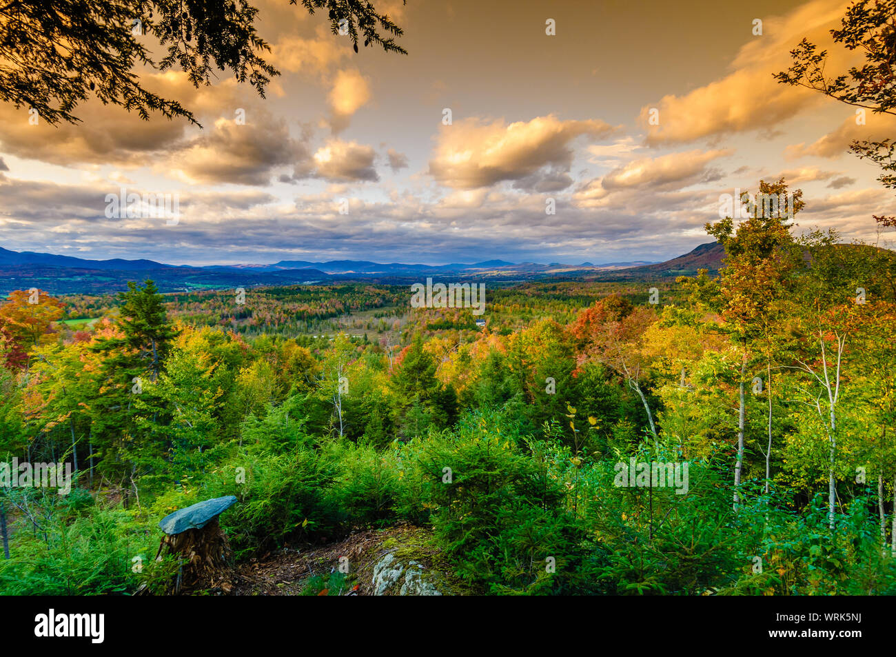 Fall foliage landscape, Stowe, Vermont, USA Stock Photo - Alamy