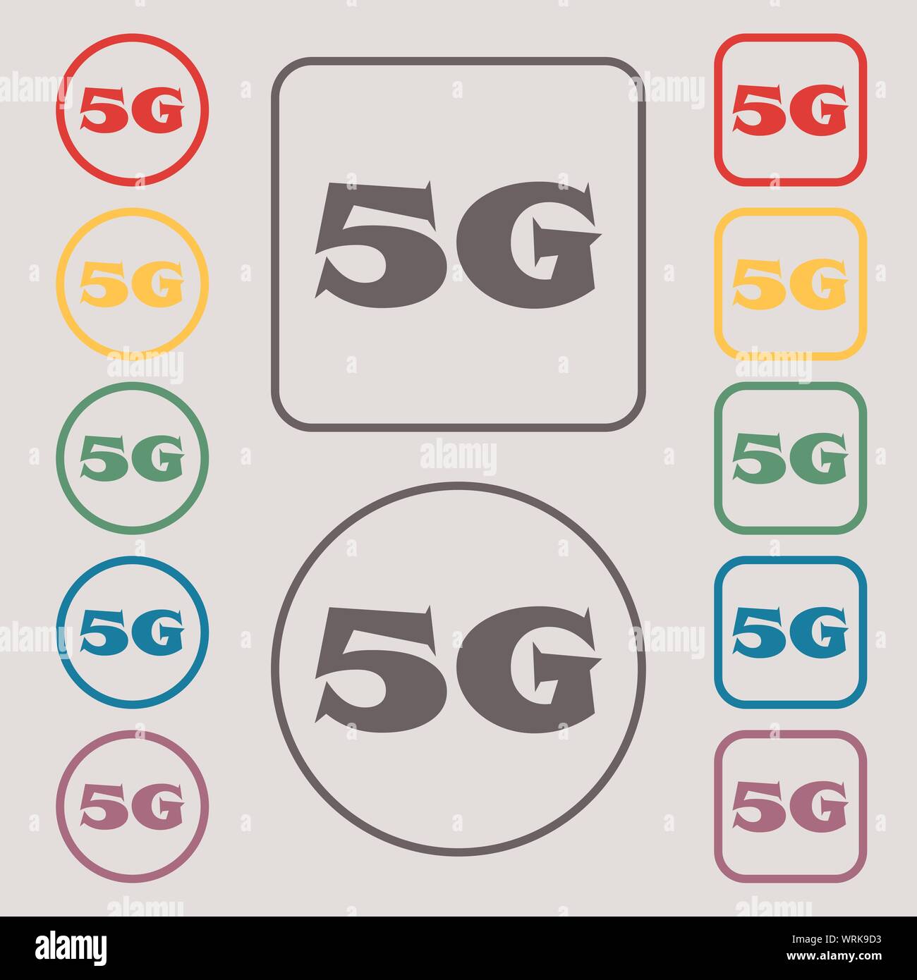5G sign icon. Mobile telecommunications technology symbol. Symbols on ...