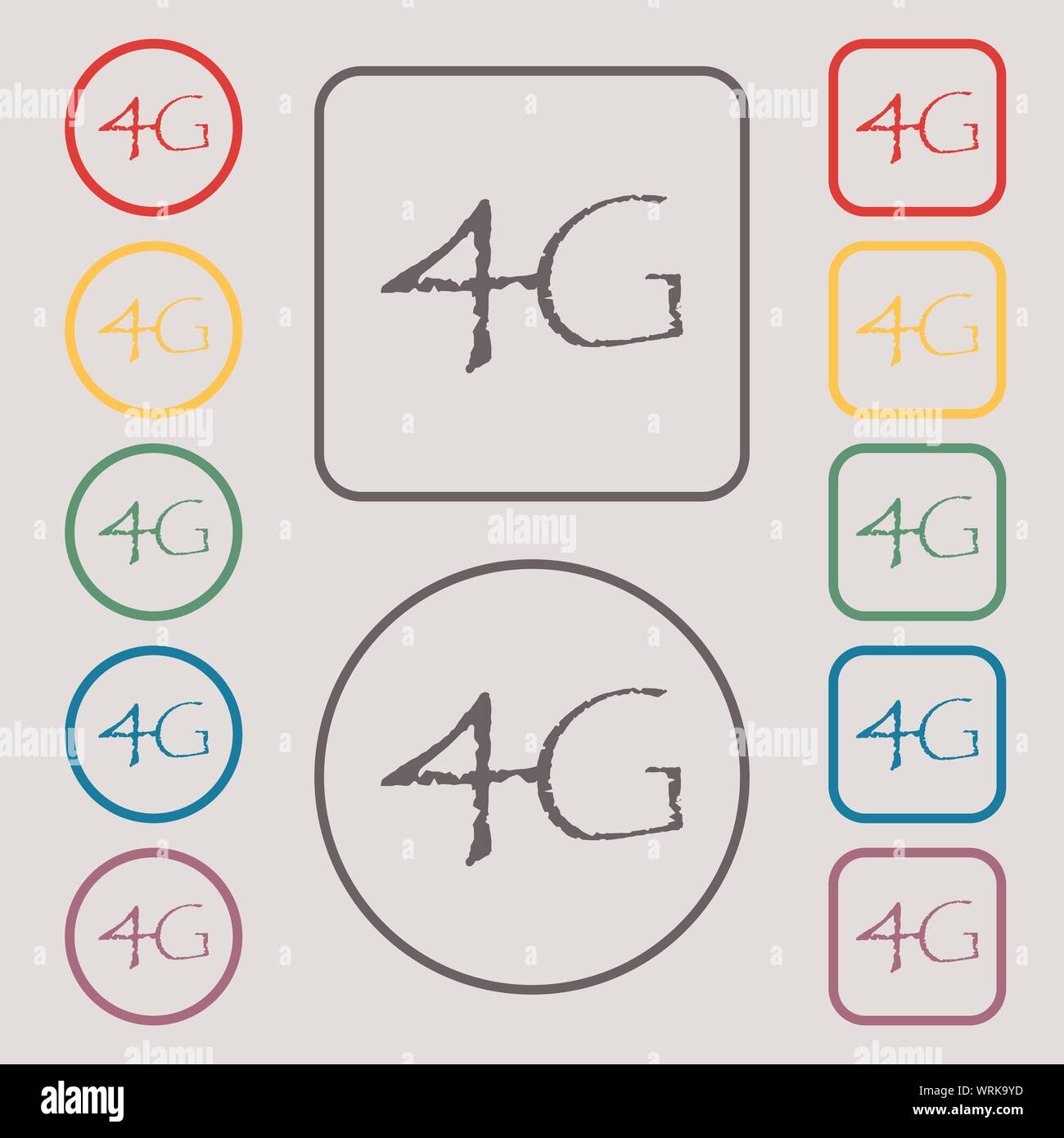 4G sign icon. Mobile telecommunications technology symbol. Symbols on ...