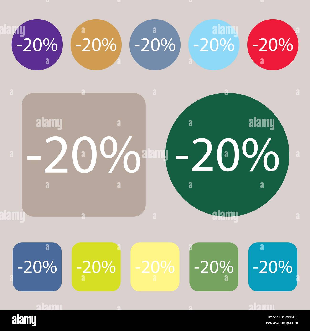 20 percent discount sign icon. Sale symbol. Special offer label. 12 ...
