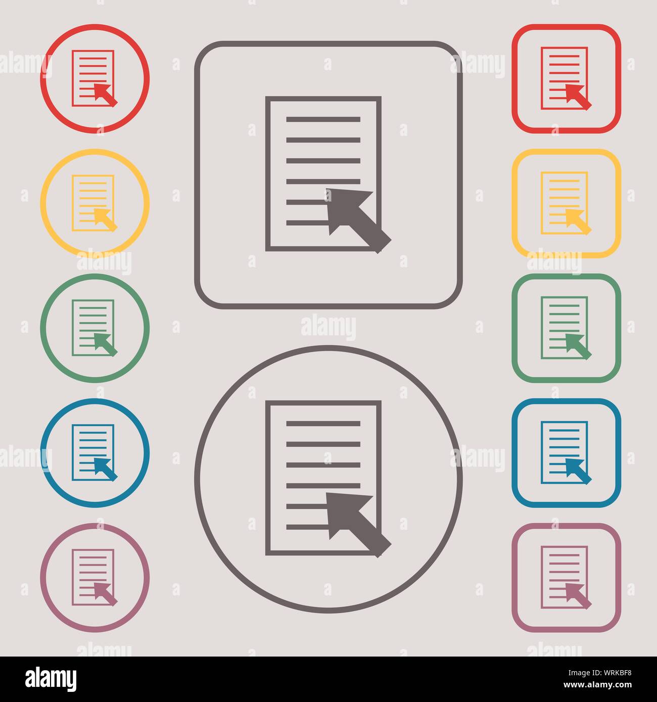 Text file sign icon. File document symbol. Symbols on the Round and ...
