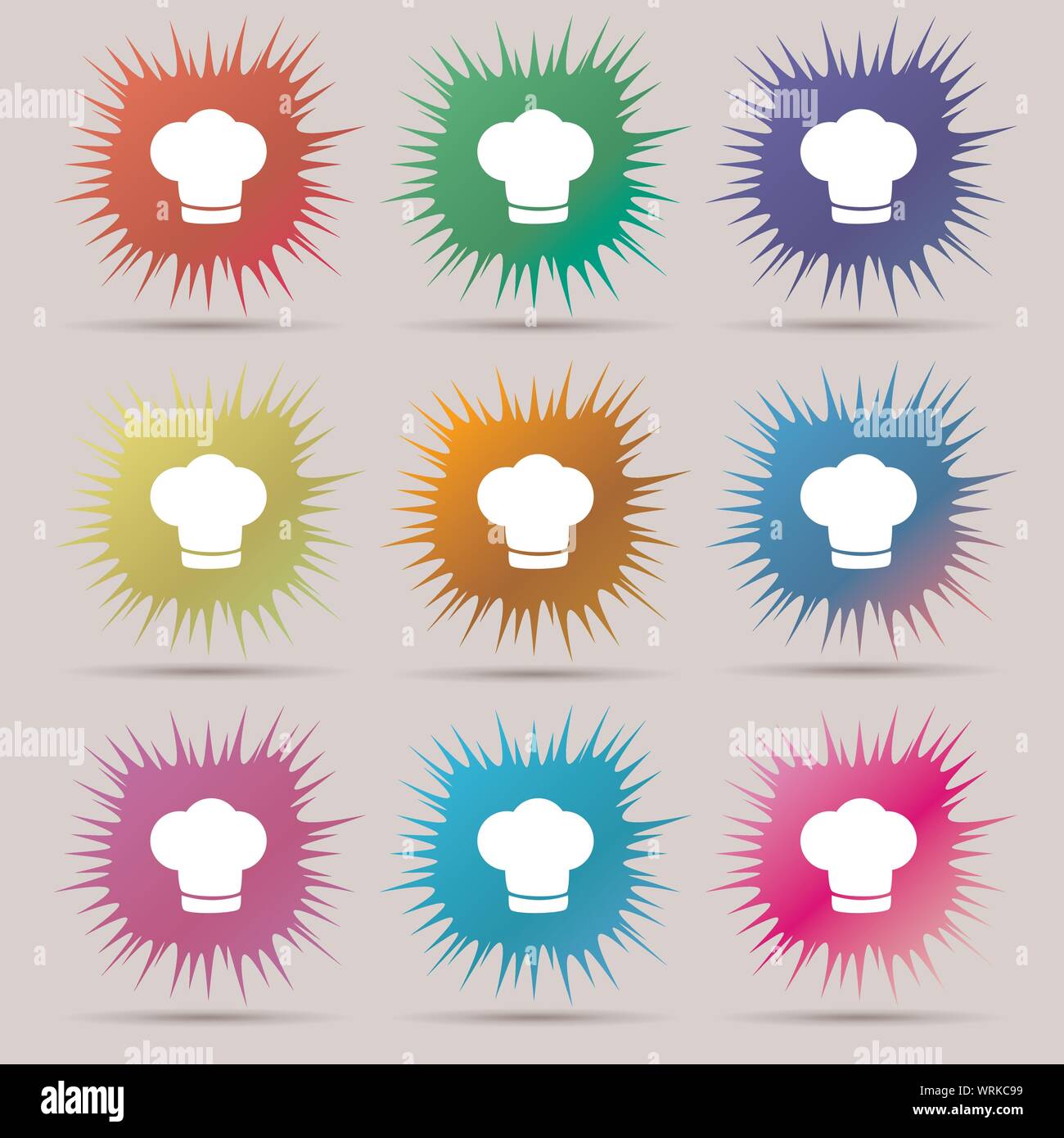 Chef hat sign icon. Cooking symbol. Cooks hat. Nine original needle ...