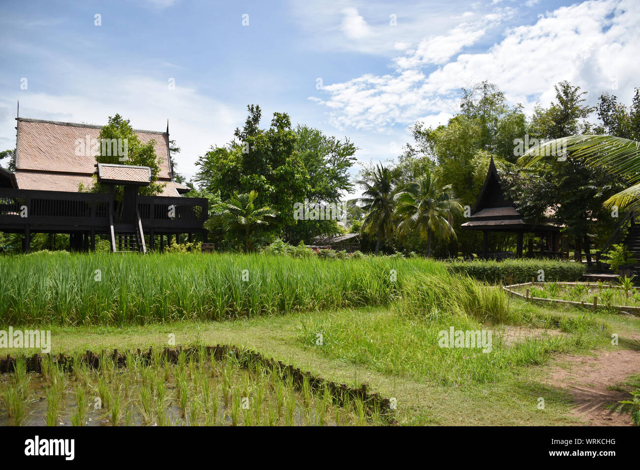 Kanchanaburi, Thailand, 09.09.2019: Beautiful garden, lake, traditional ...