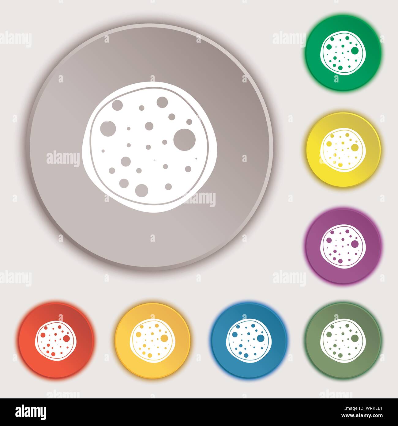 Pizza Icon. Symbols on eight flat buttons. Vector Stock Vector Image ...