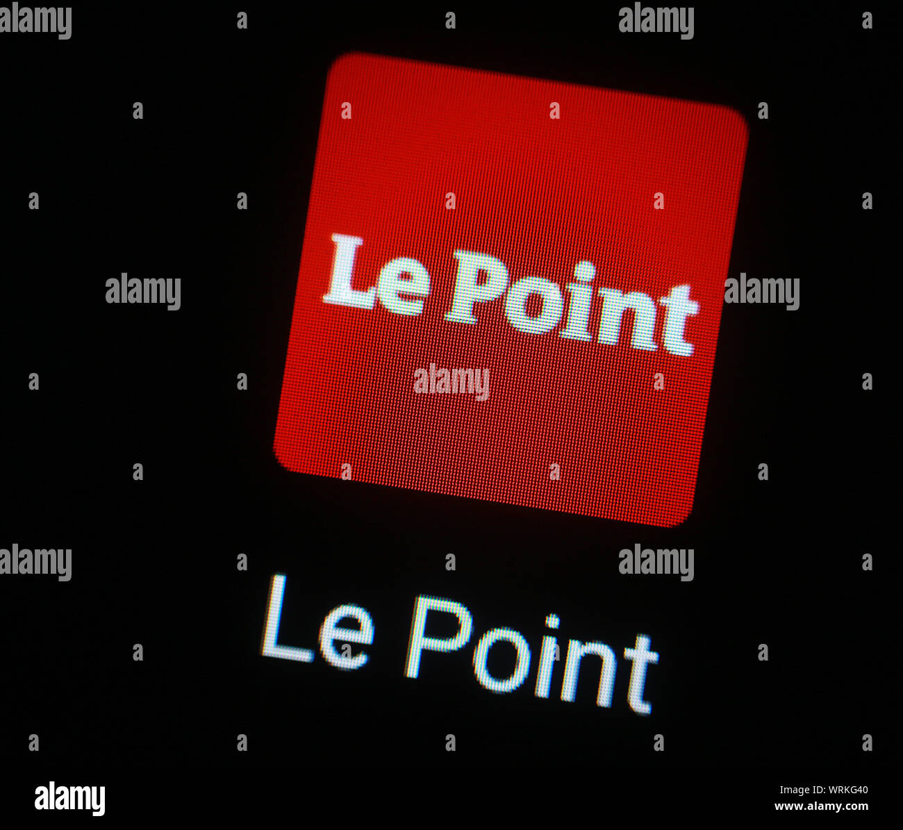 Le Point news website application icon on computer display Stock Photo ...