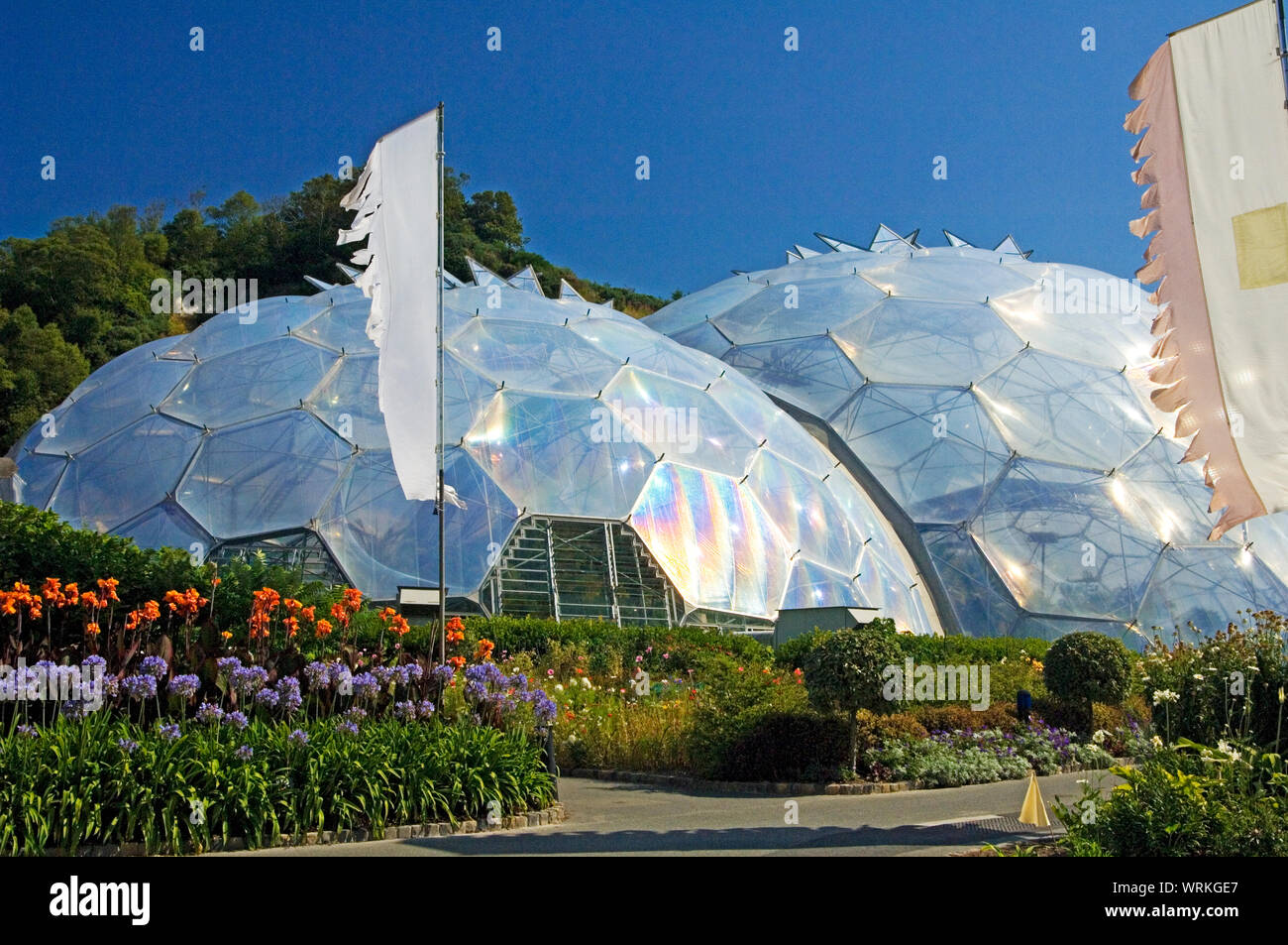 The geodesic domes or biomes of the Eden Project, Cornwall, UK Stock ...