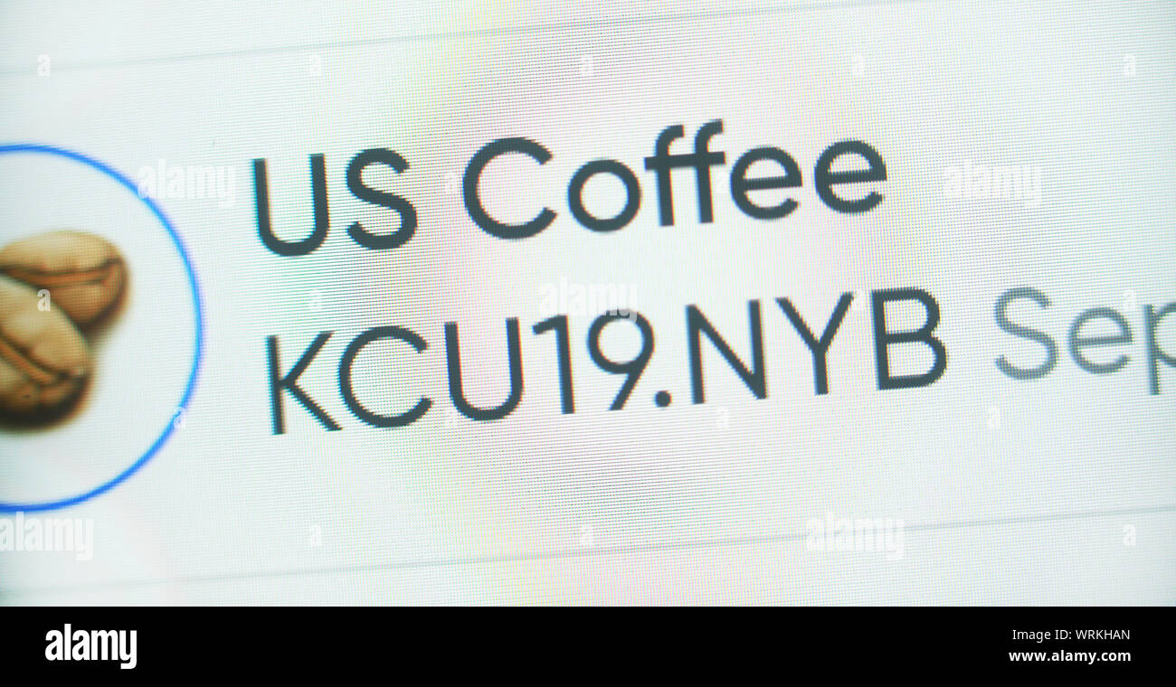 US Coffee value indicator on screen display Stock Photo - Alamy