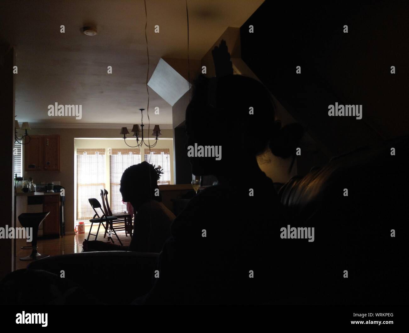 Woman alone silhouette home hi-res stock photography and images - Alamy