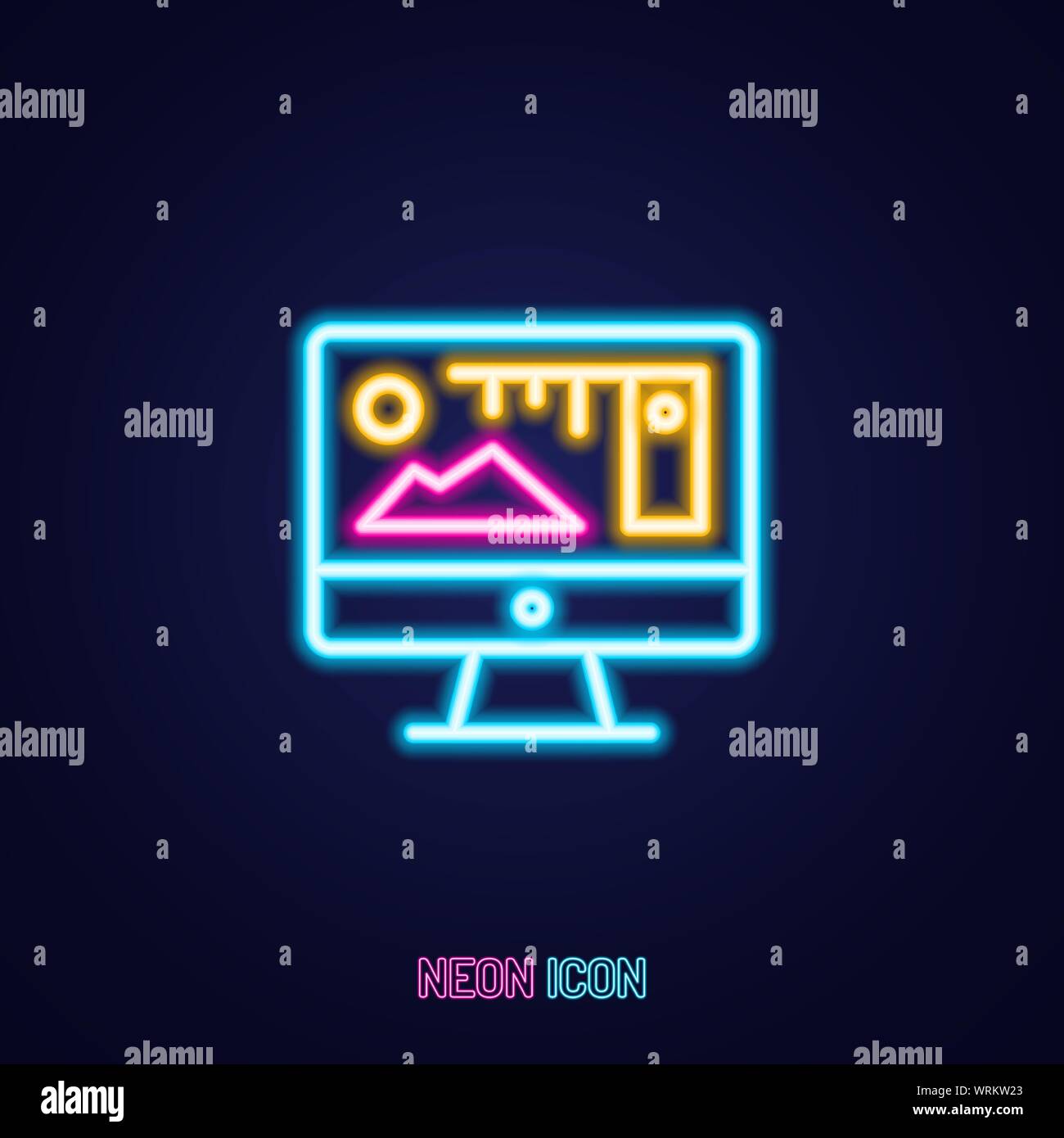 Modern neon house outline hi-res stock photography and images - Alamy