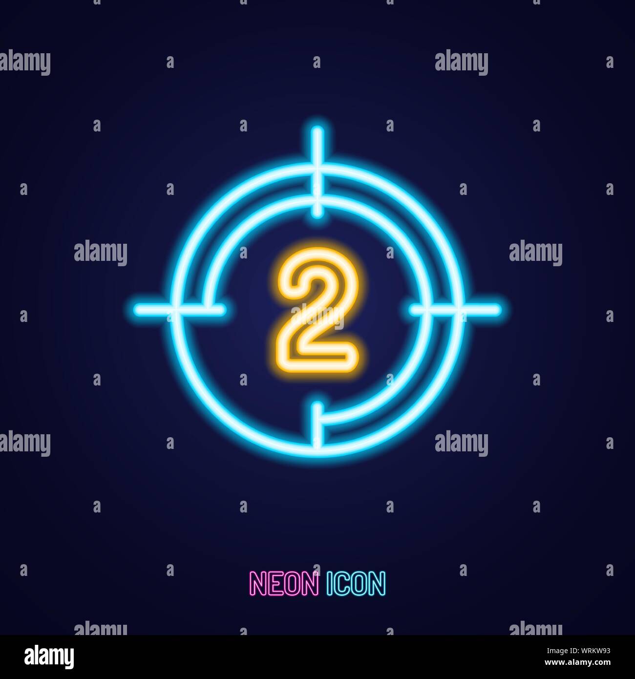 movie countdown simple luminous neon outline colorful icon on blue ...