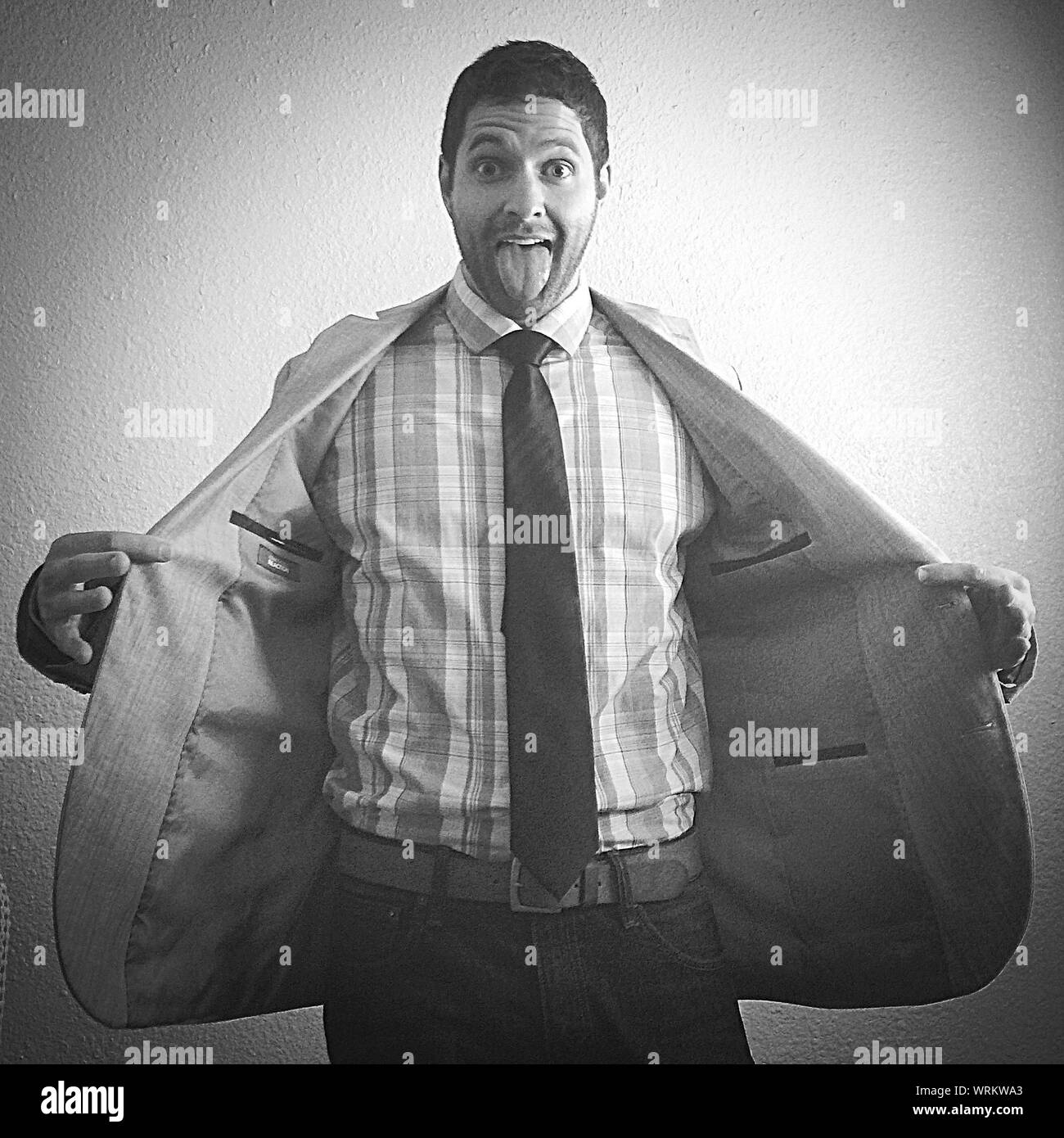 Person sticking out tongue Black and White Stock Photos & Images - Alamy