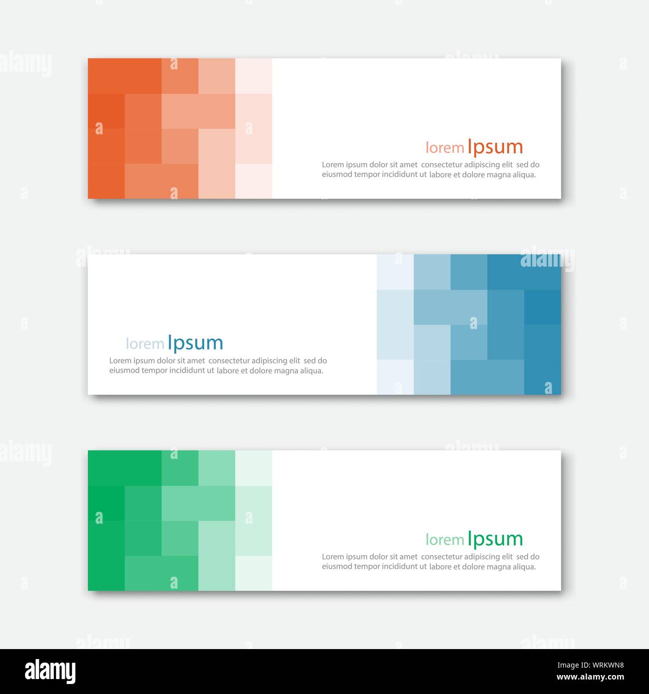 Set of abstract design banner template. Three different colors. Vector ...