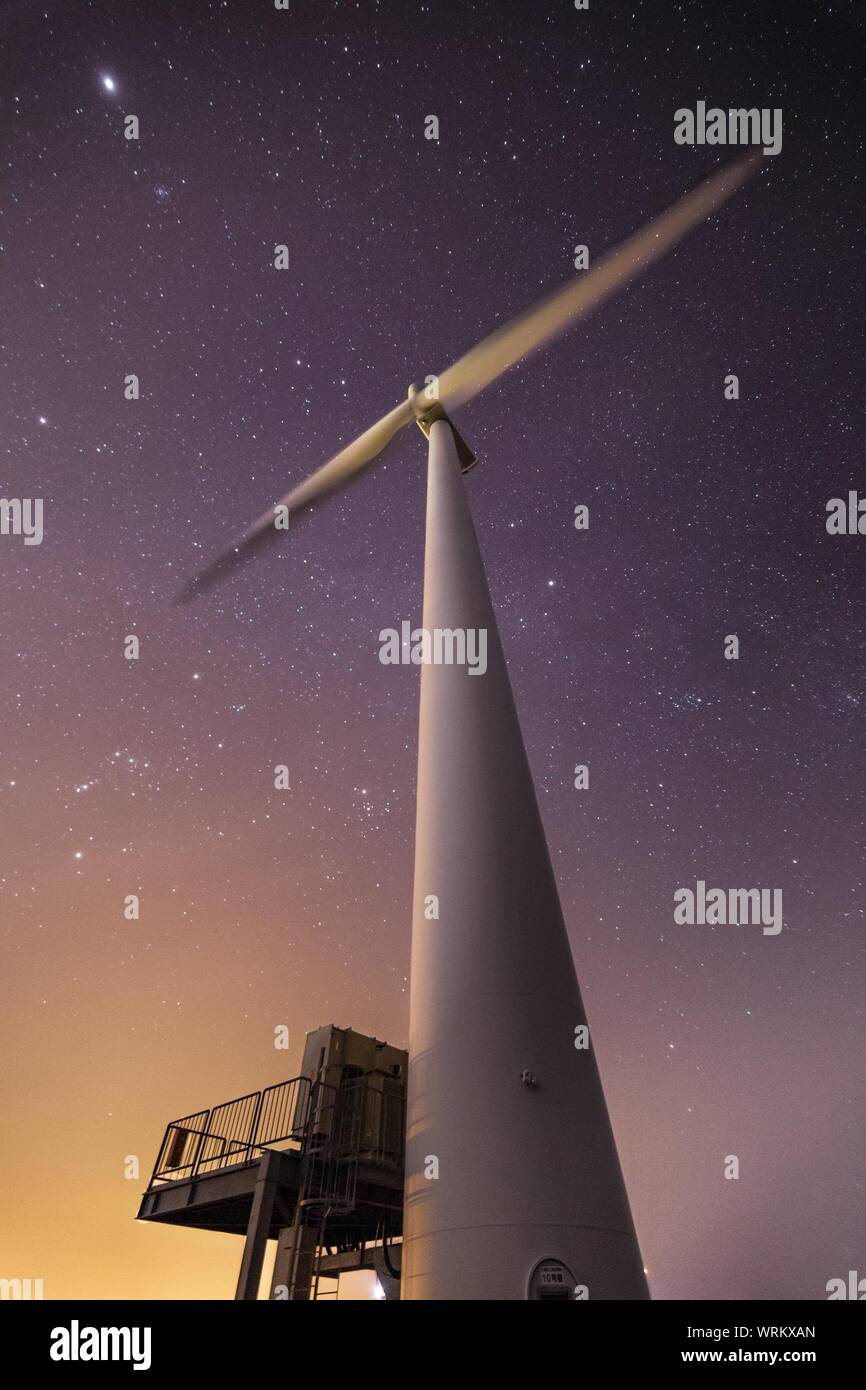 Wind turbine at night hi-res stock photography and images - Alamy