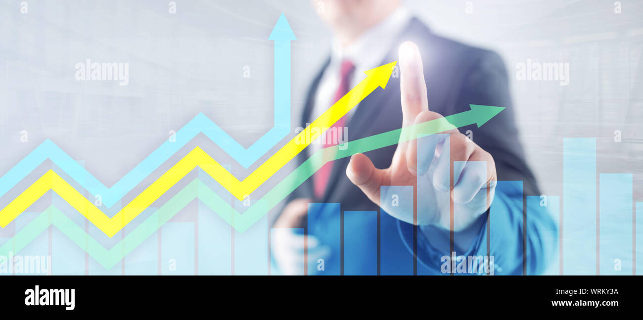 Financial growth arrows graph. Investment and trading concept Stock ...