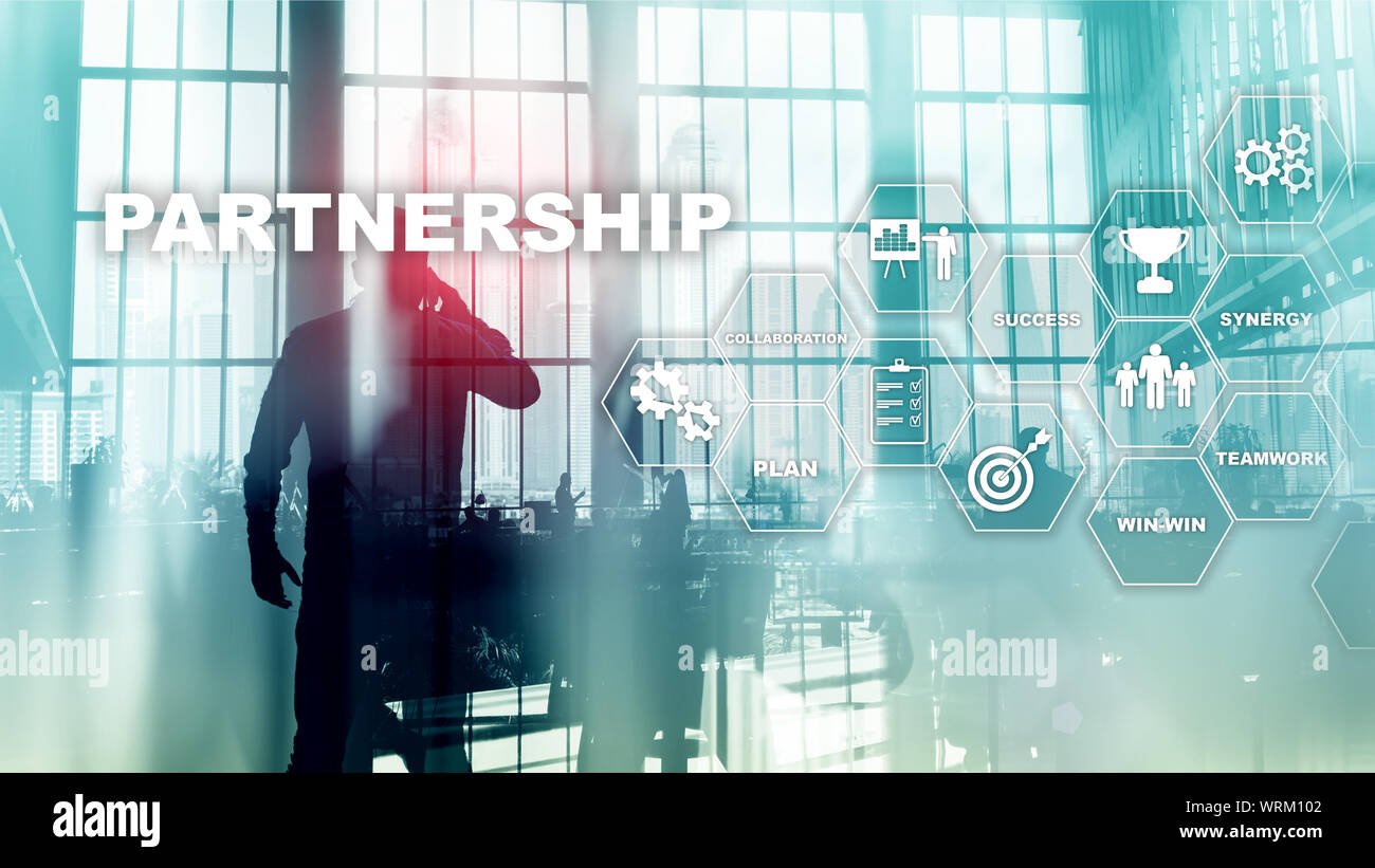 Business partnership concept. Successful deal after great meeting ...