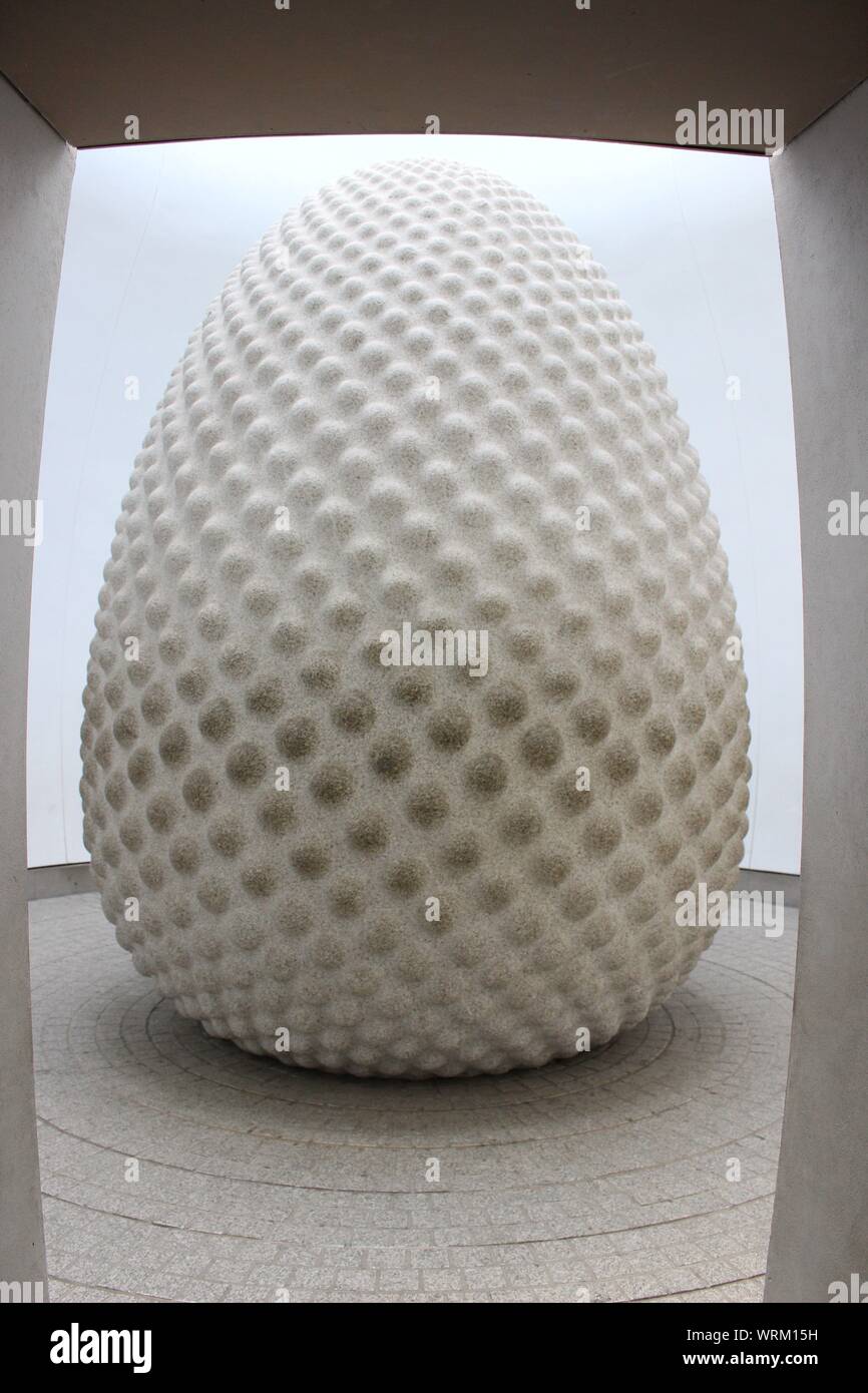 Egg shaped sculpture at the Eden project Stock Photo - Alamy