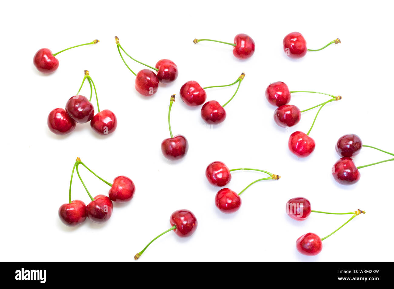 Beautiful fresh red cherries isolated on white background Stock Photo ...