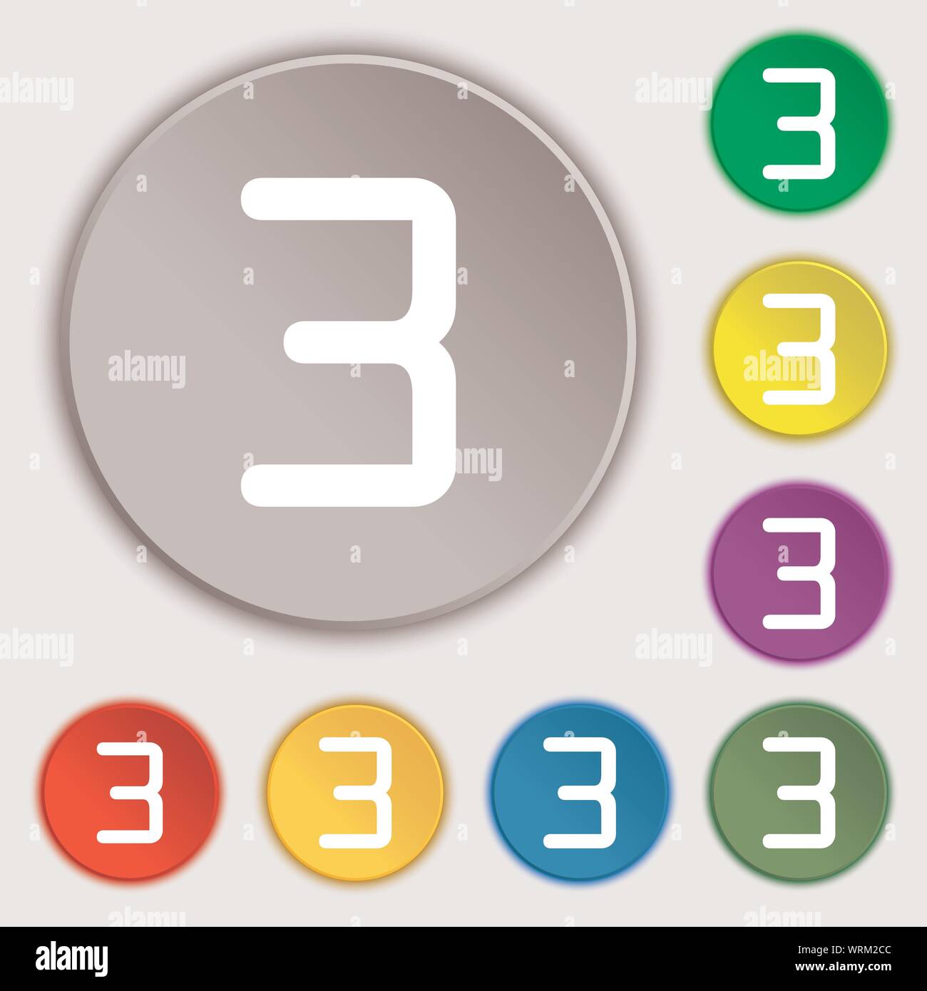 Third place award sign. Winner symbol. Step three. Symbols on eight ...