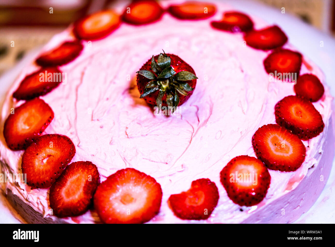 An amazing strawberry cake made with fresh strawberries Stock Photo - Alamy