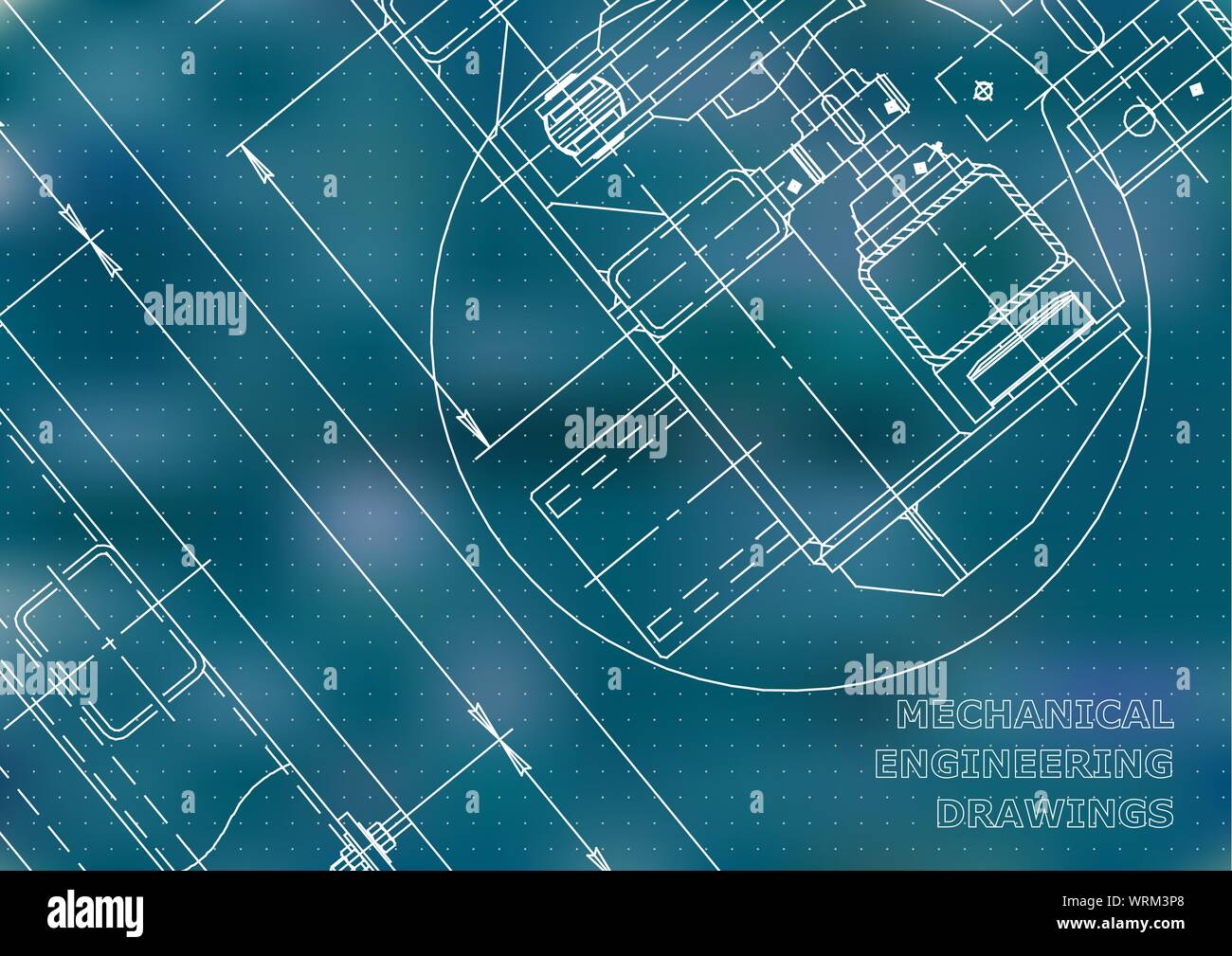 Mechanical Engineering drawing. Blueprints. Mechanics. Blue. Points ...