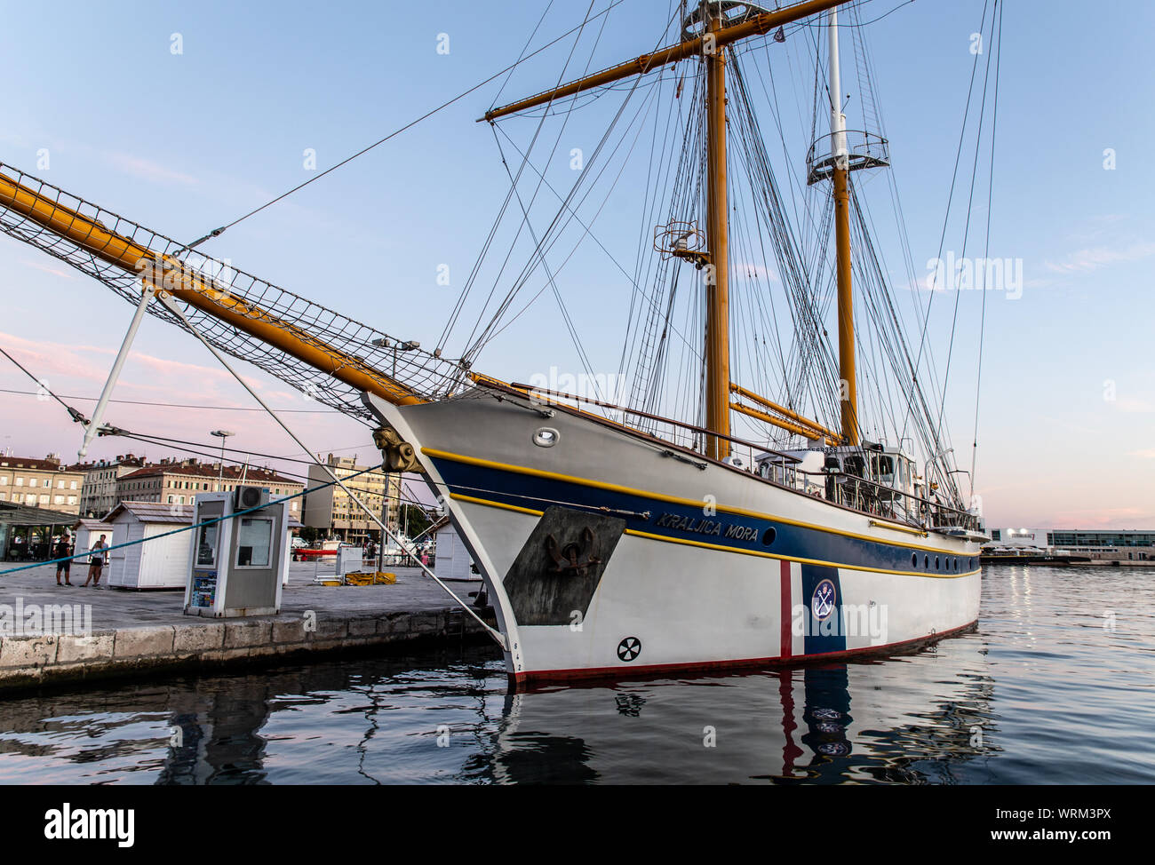 Kraljica Mora (Queen of the sea) is a traditional tall ship moored i in ...