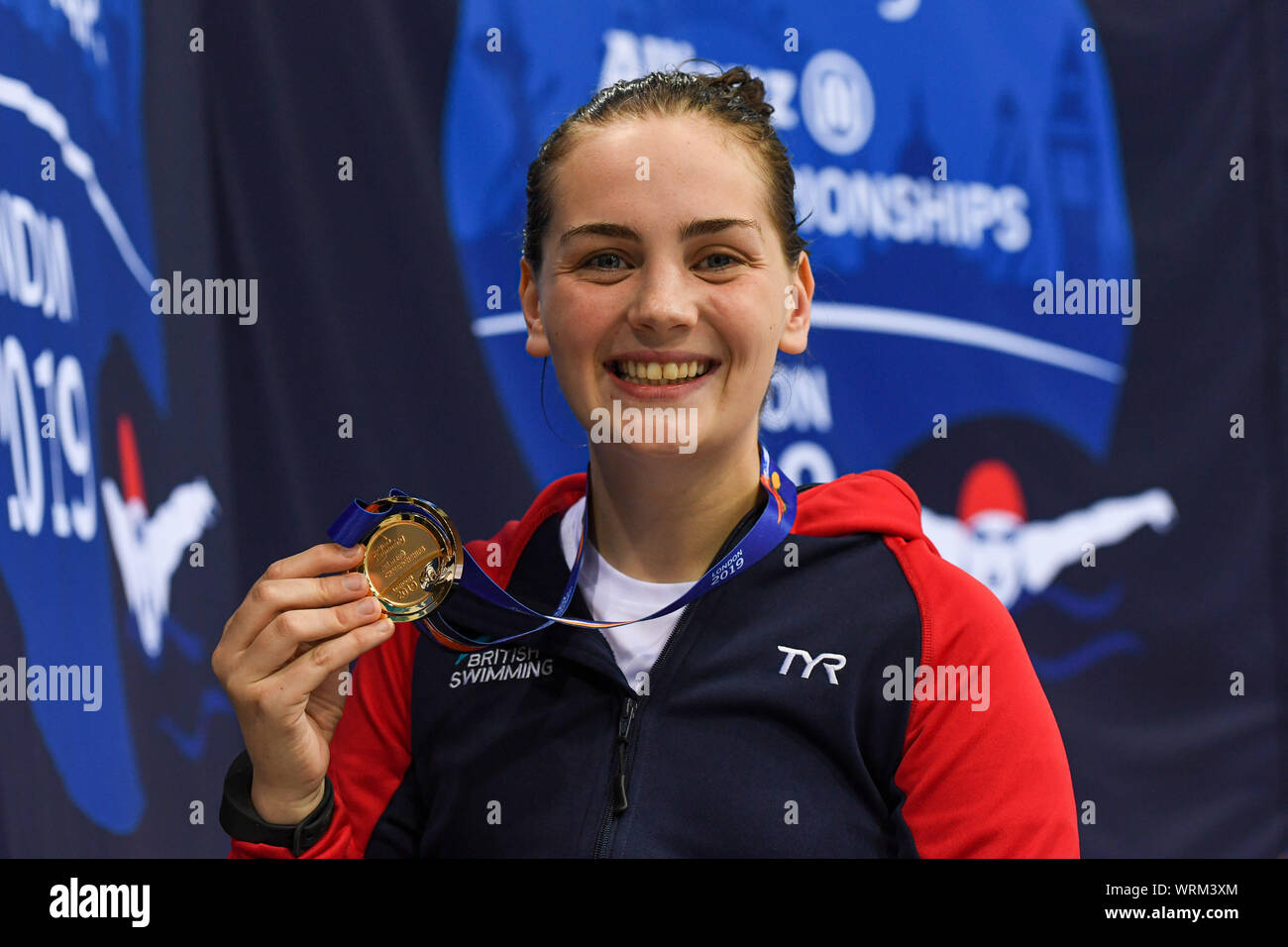 LONDON, UNITED KINGDOM. 10 Sep, 2019. Tully Kearney shows her Bronze ...