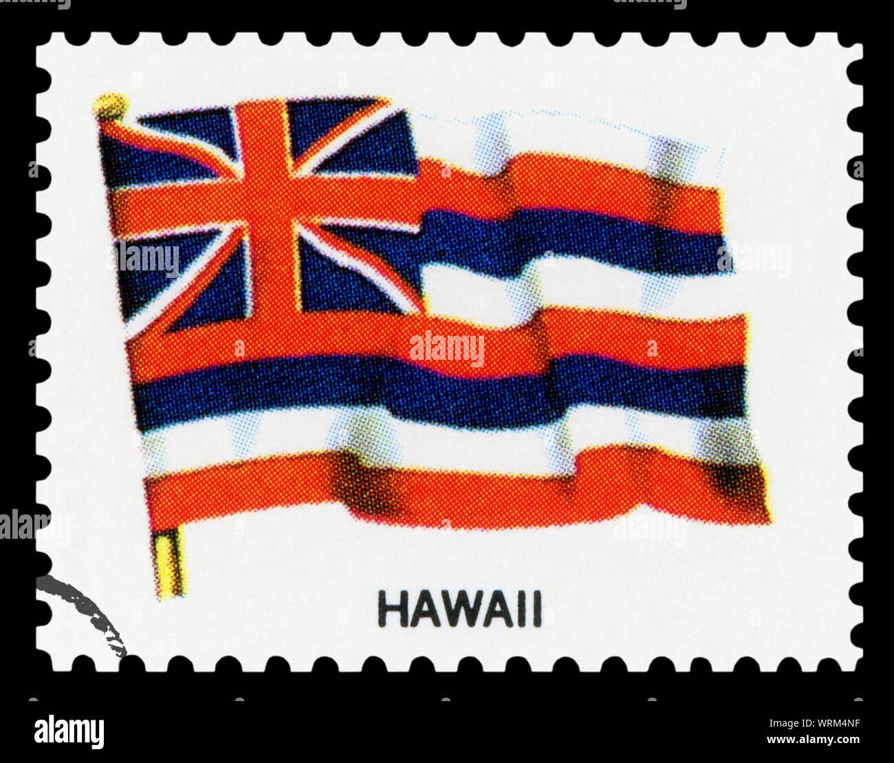 Postage stamp - Flag of HAWAII State ( isolated on black background ...