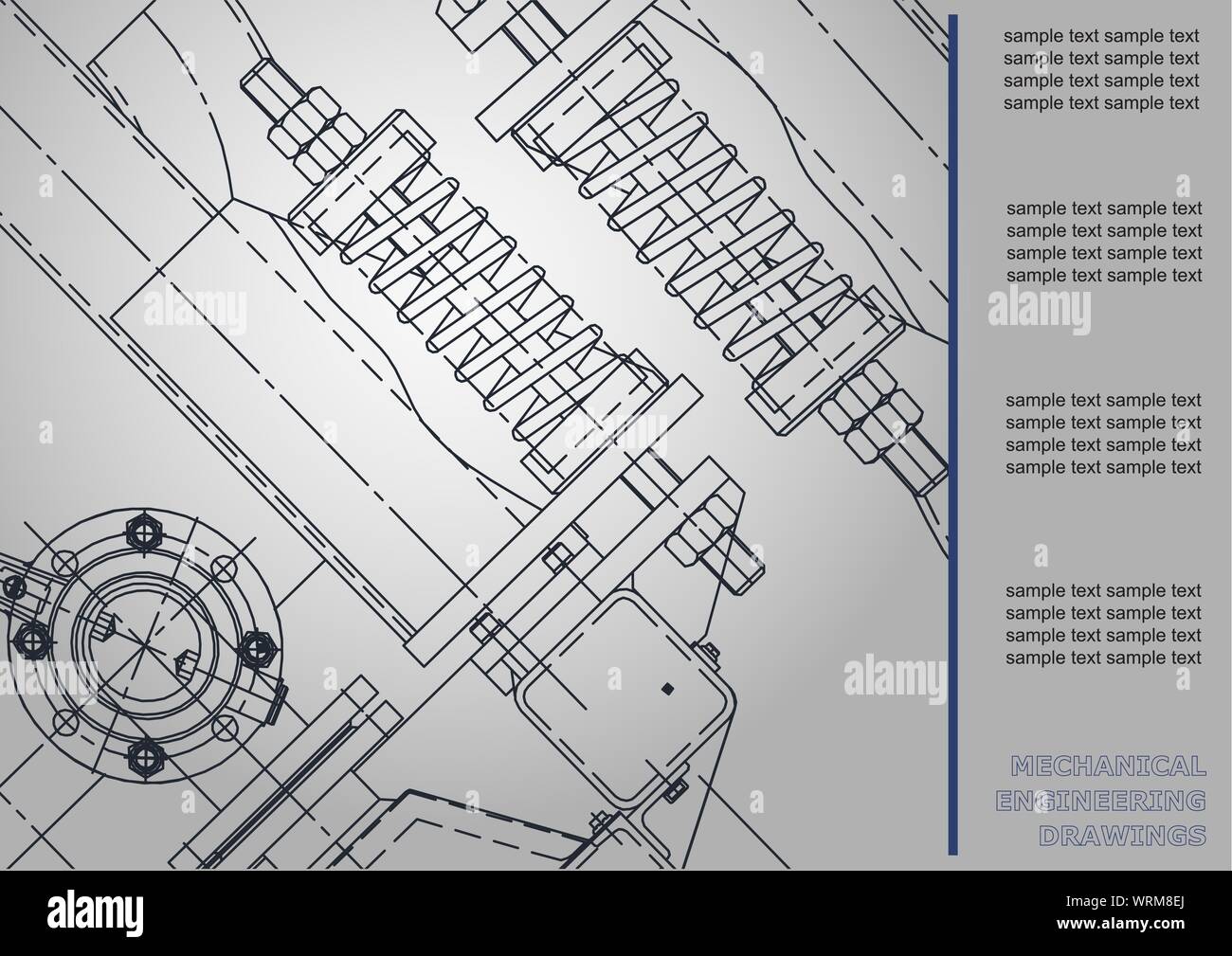 Mechanical engineering drawings. Cover, Label, Background for ...