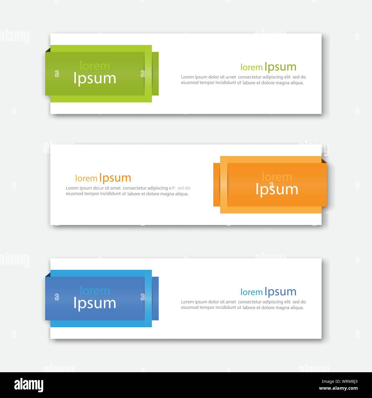 Set of abstract design banner template. Three different colors. Vector ...