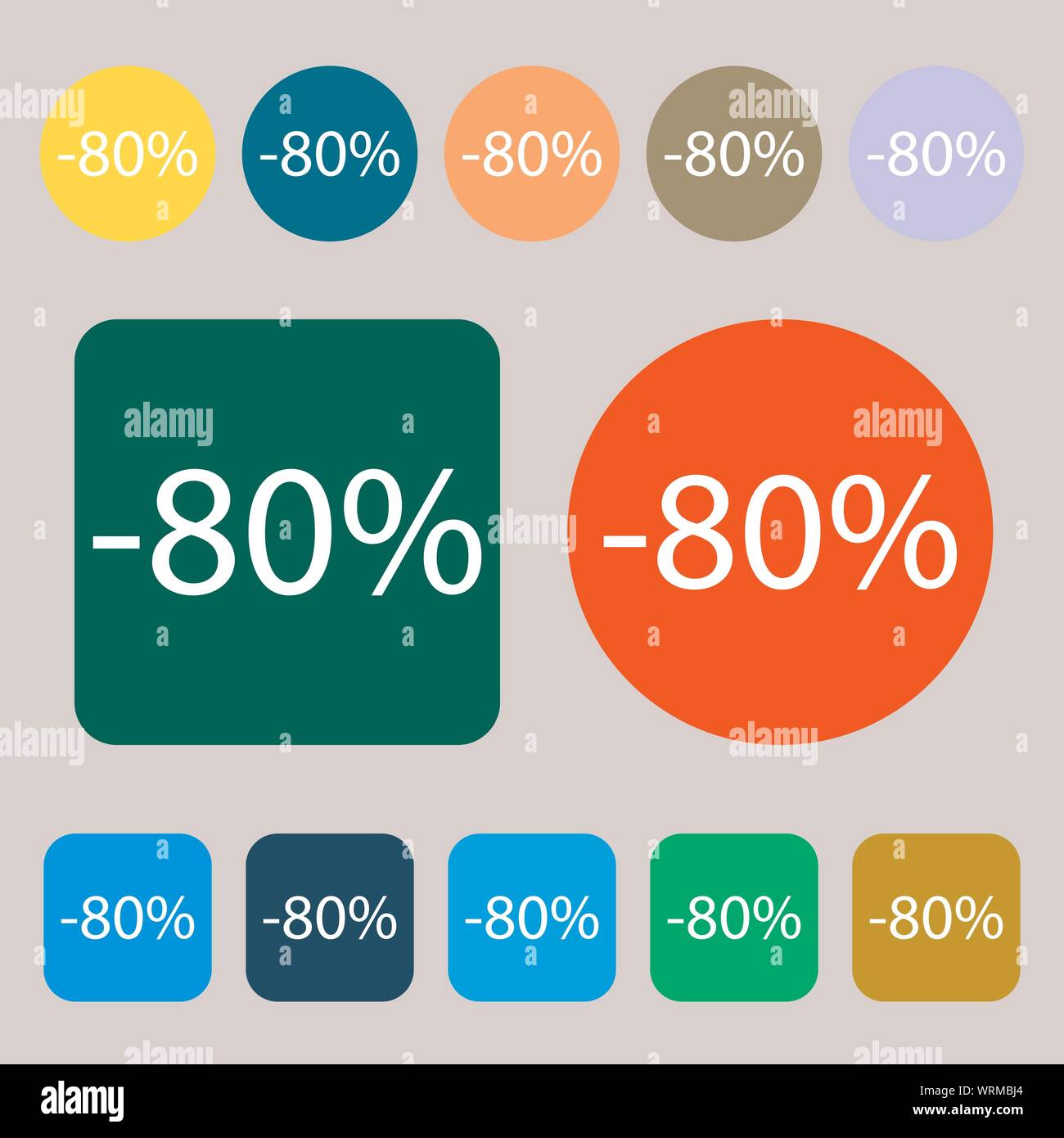 80 percent discount sign icon. Sale symbol. Special offer label. 12 ...