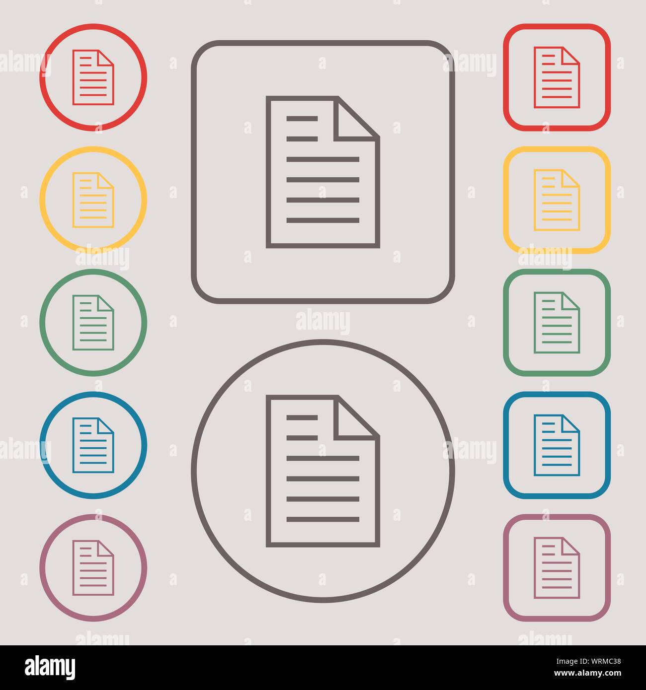 Text file sign icon. File document symbol. Symbols on the Round and ...