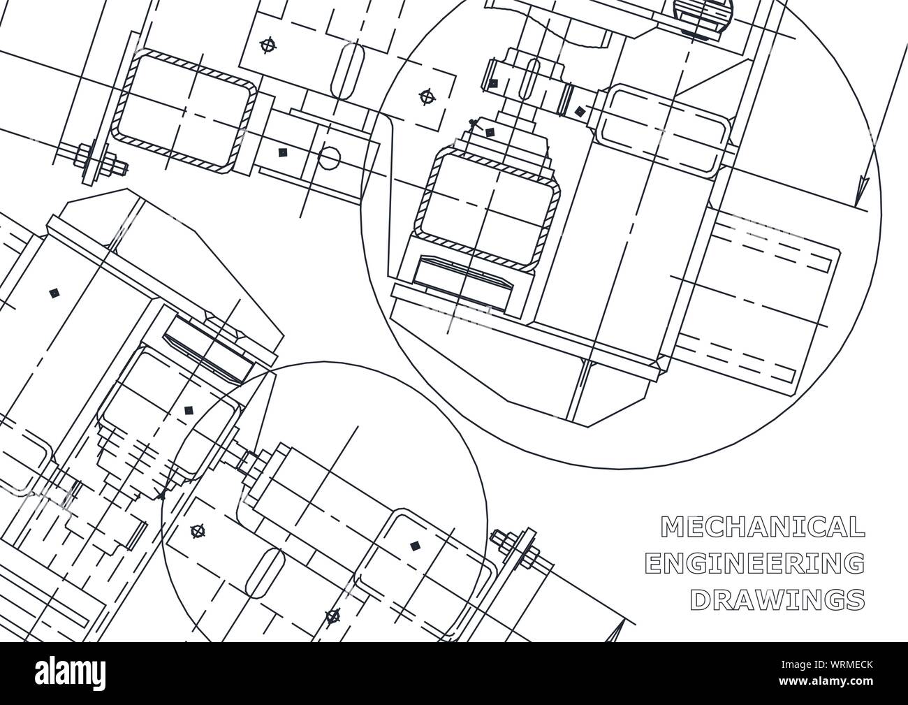 Mechanical Engineering drawing. Blueprints. Mechanics. Cover ...