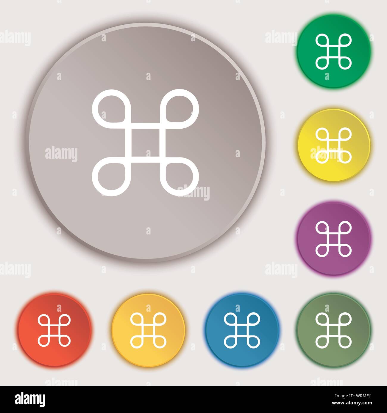 Keyboard Maestro icon. Symbols on eight flat buttons. Vector Stock ...